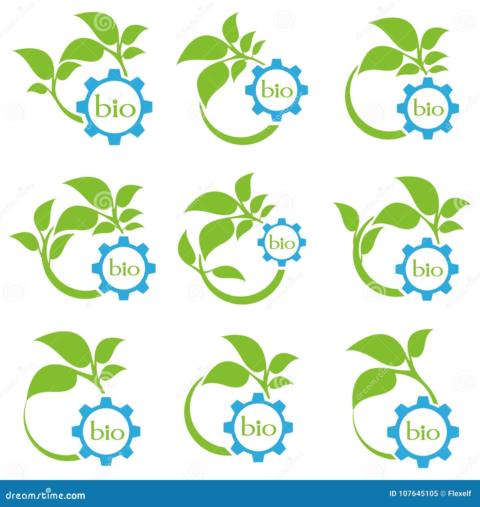 Biotechnology Sign. Eco Gear Stock Vector - Illustration of organic ...