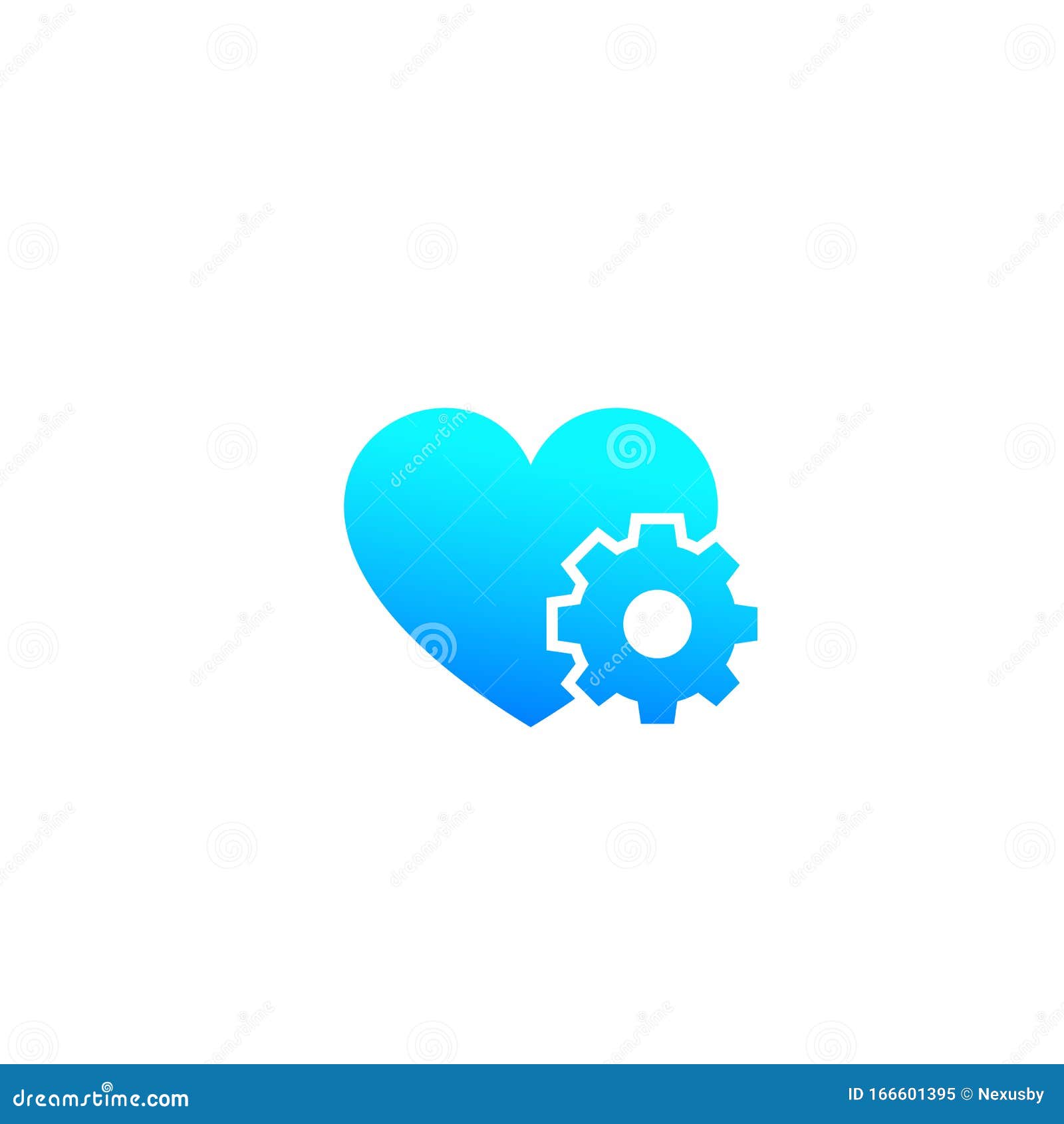 Biotechnology Vector Icon with Heart and Gear Stock Vector ...