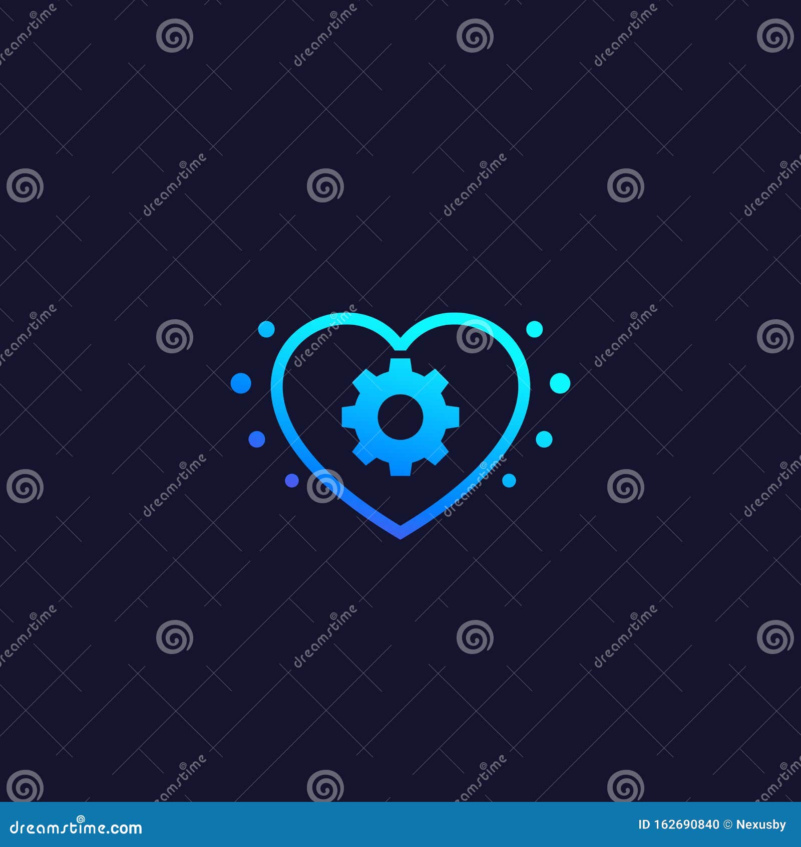 Biotechnology Vector Logo with Heart and Cogwheel Stock Vector ...