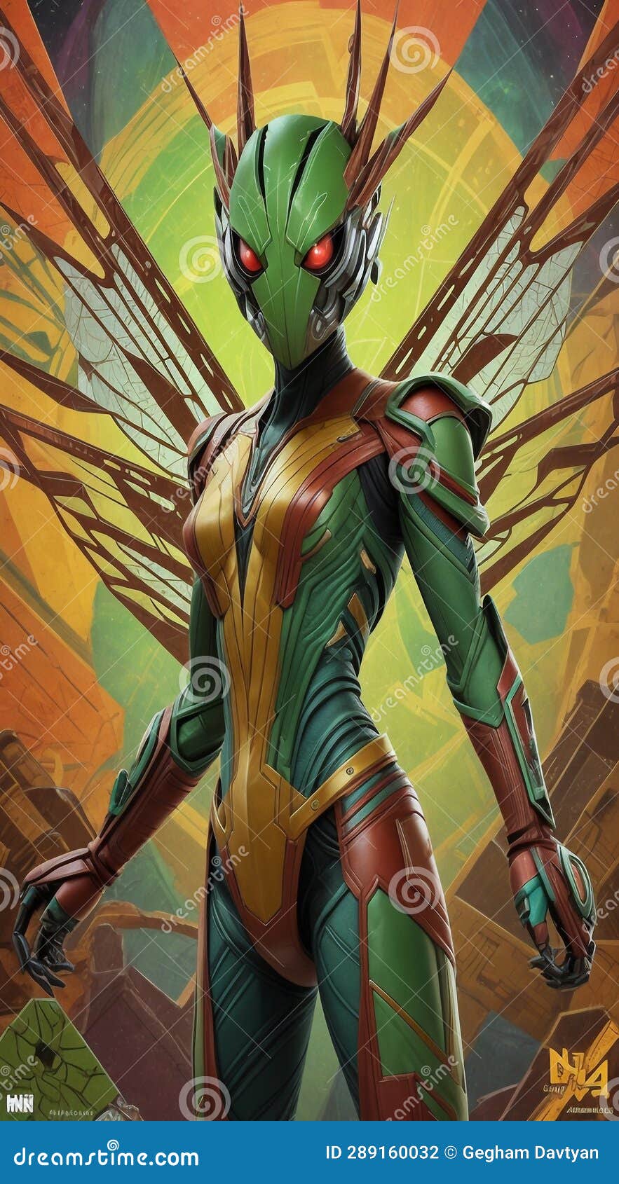 Biotic Robot Ai Robot Face Bionic Robot Face Portrait Of A Bionic Robot Stock Illustration