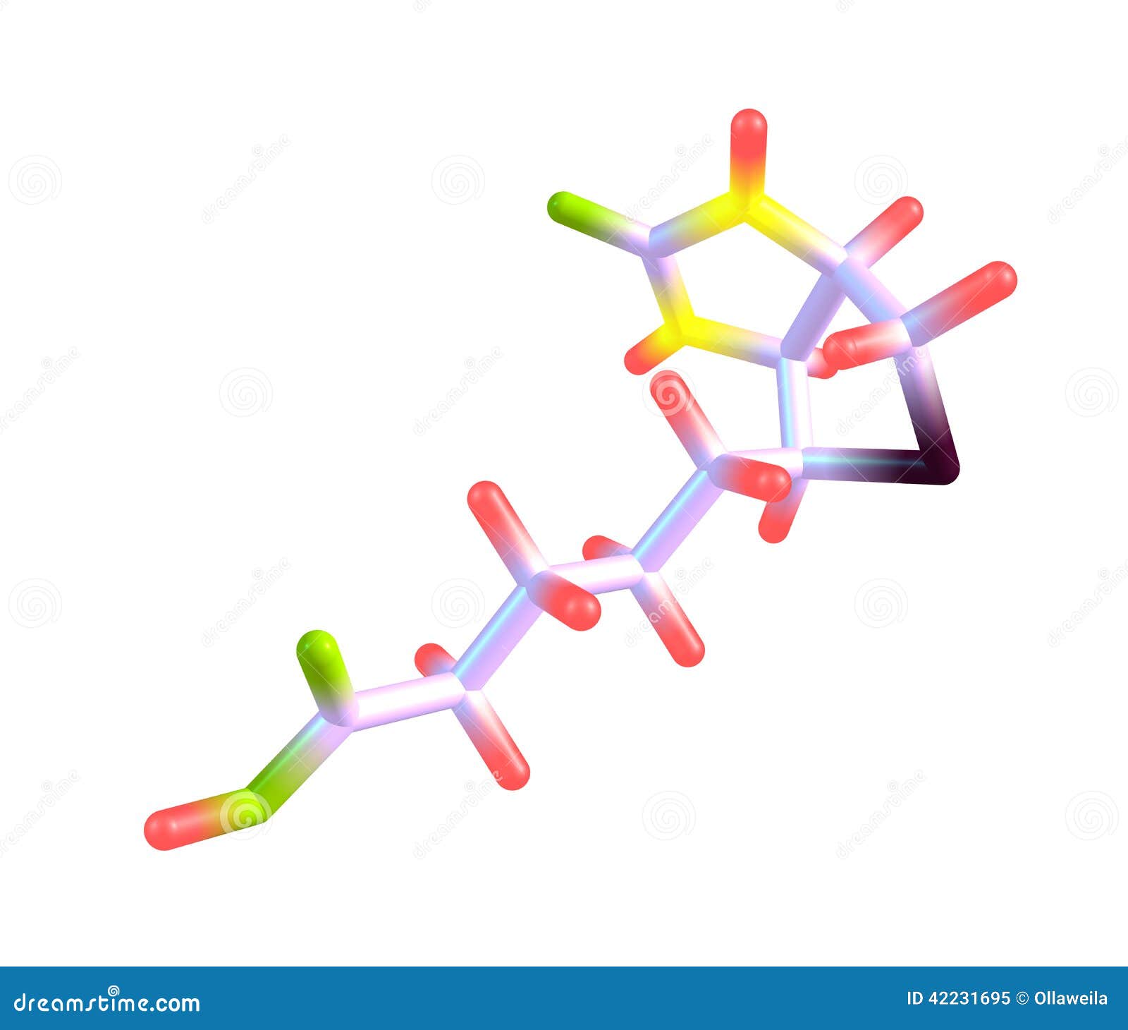 Biotin (B7) Molecular Structure On Black Background Stock Photo ...