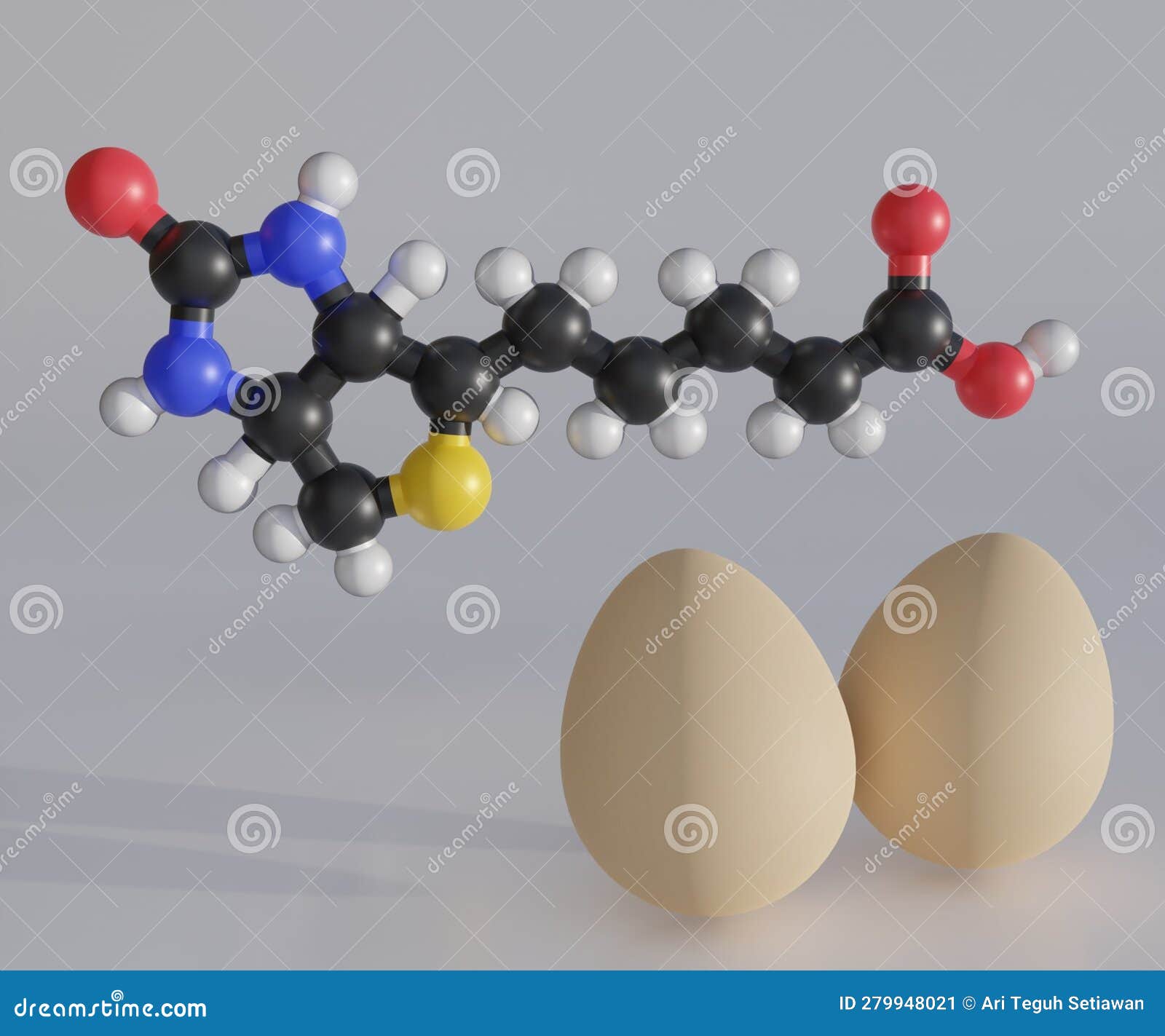 Biotin Molecule. Vitamin B7, Found In Many Multivitamin Products ...