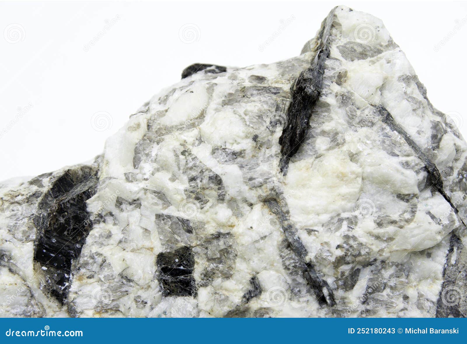 Biotite Mineral in a Rock Over White Background Stock Image - Image of ...