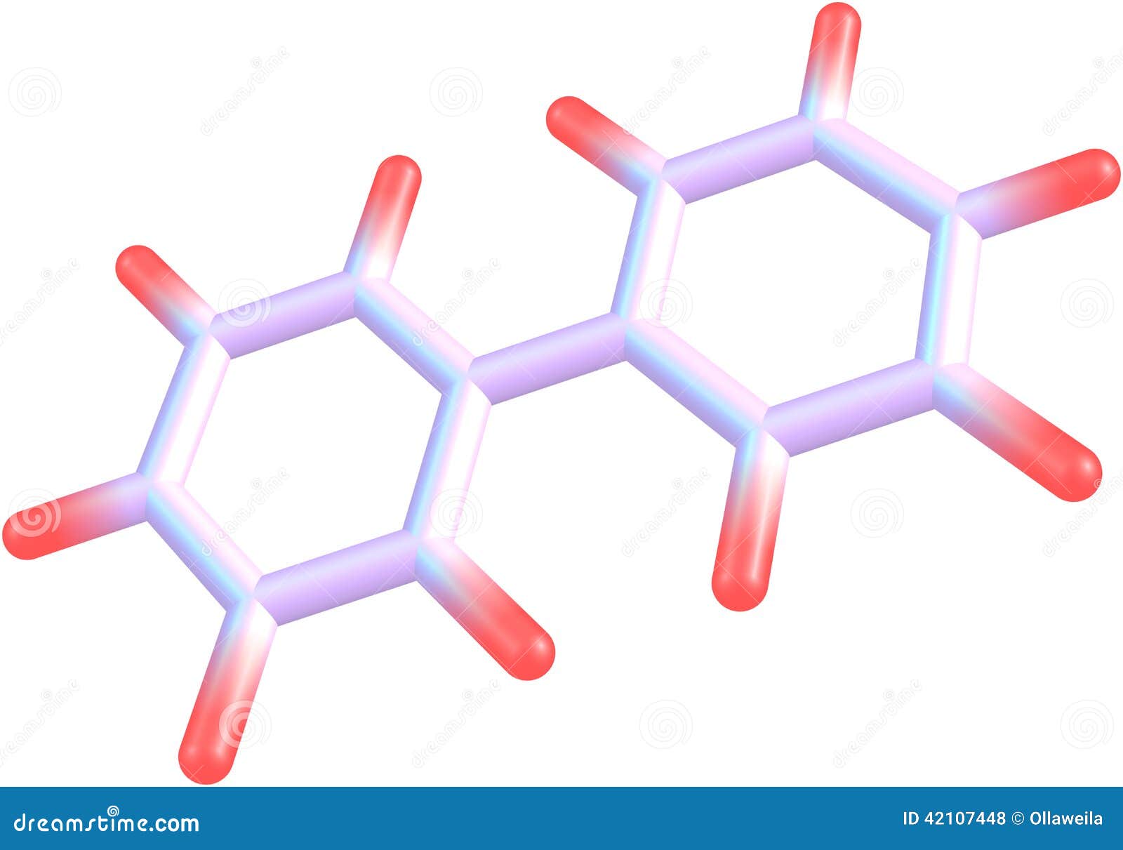 Biphenyl Molecular Structure on White Background Stock Illustration ...