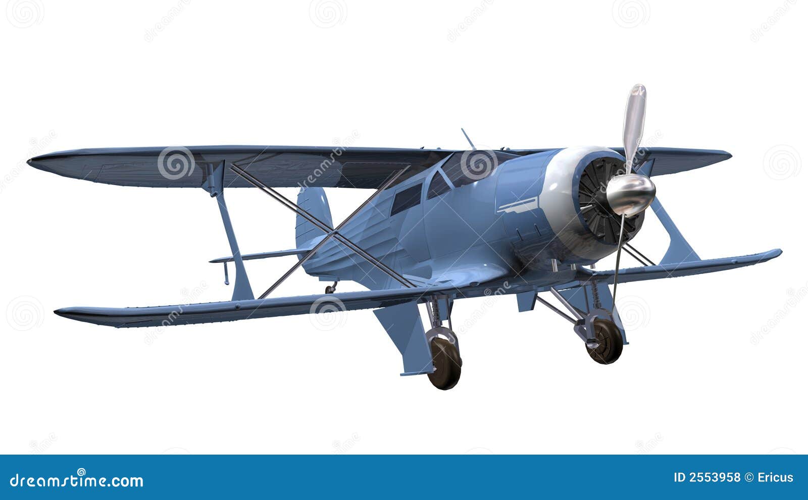 Biplan d'avion photo stock. Image du biplan, bleu, acrobatique - 2553958