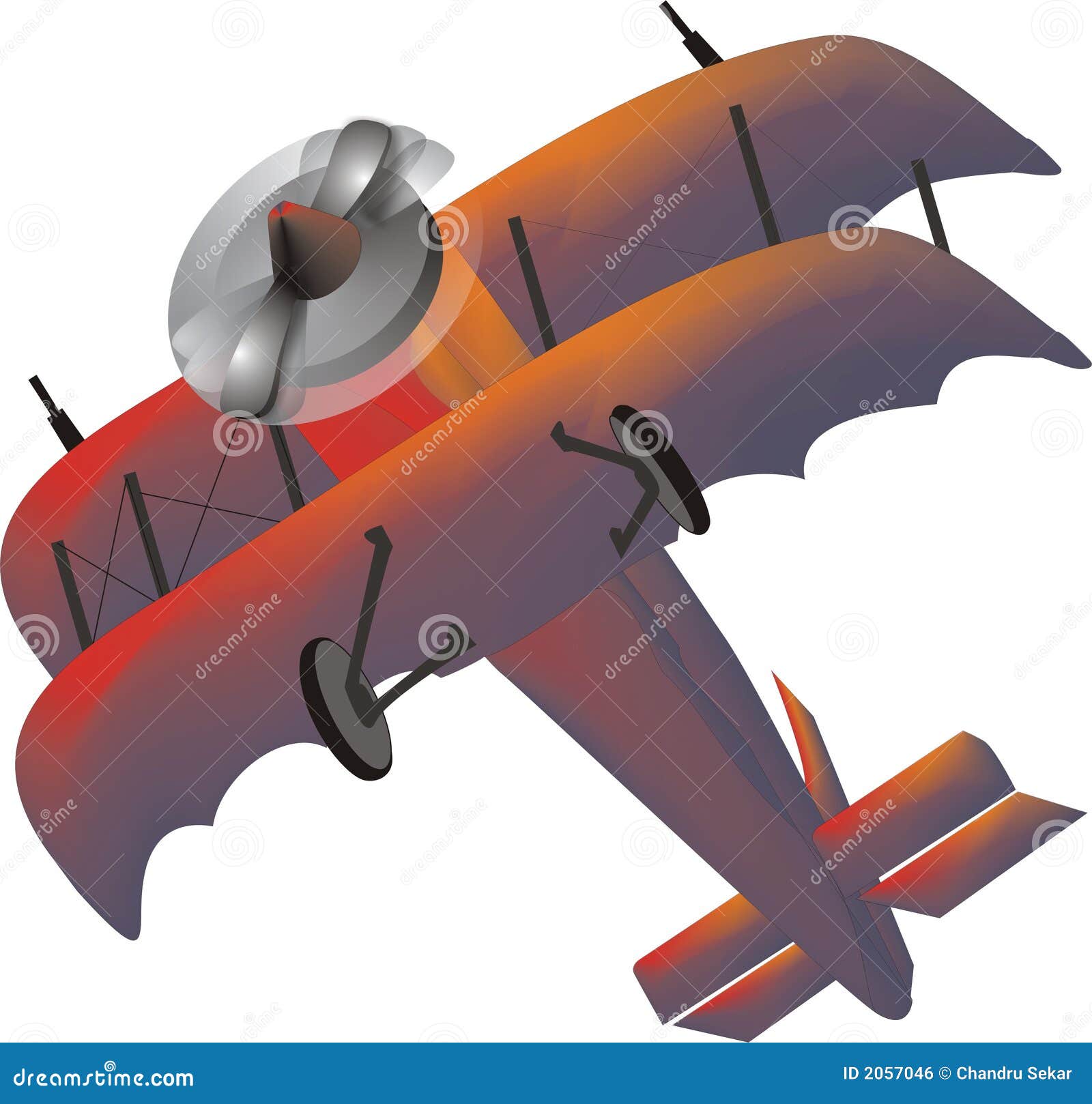 Cartoon WW1 Biplane Vector Illustration | CartoonDealer.com #85346112