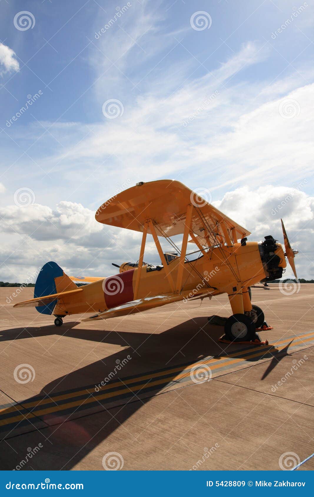 Biplane. stock image. Image of antique, propel, aircraft - 5428809