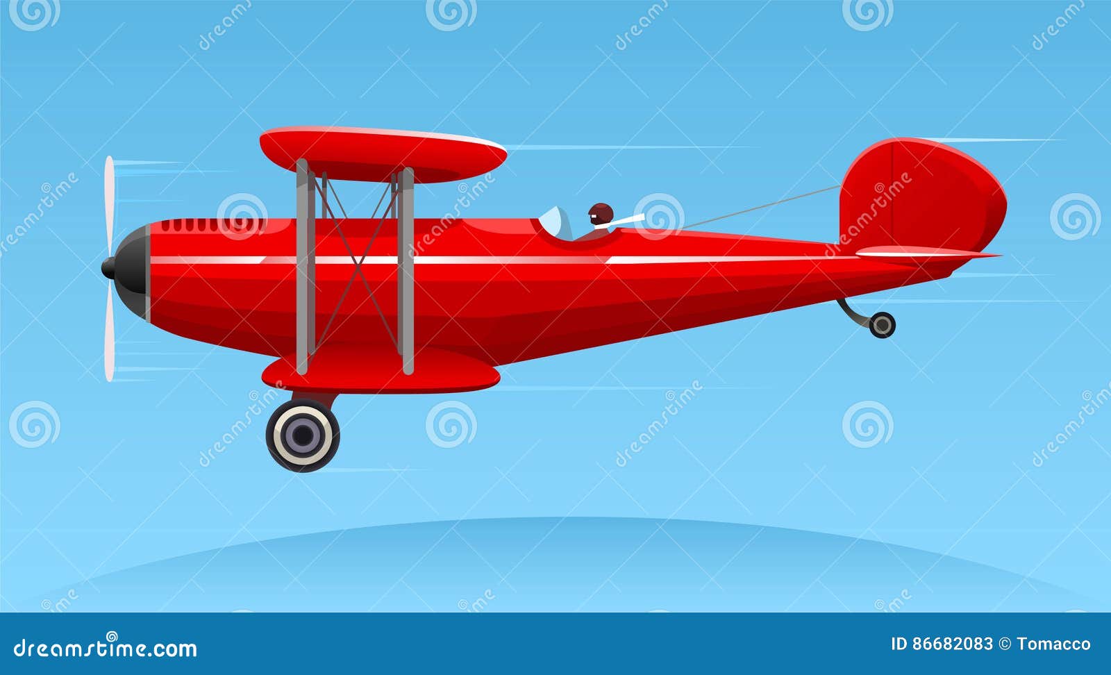 Biplane Cartoon Illustration | CartoonDealer.com #86682083
