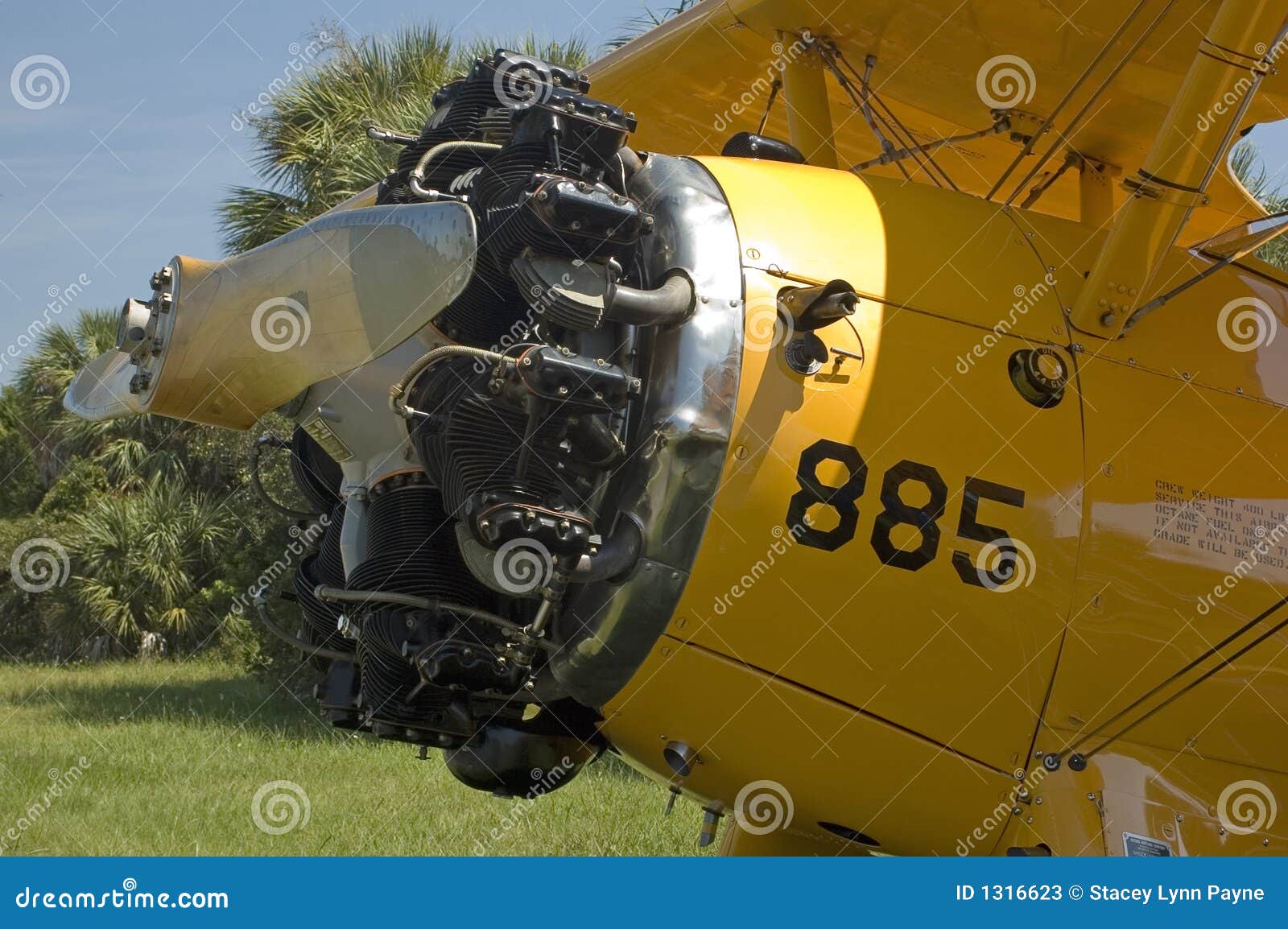 Biplane Engine stock image. Image of fighter, yellow, military - 1316623