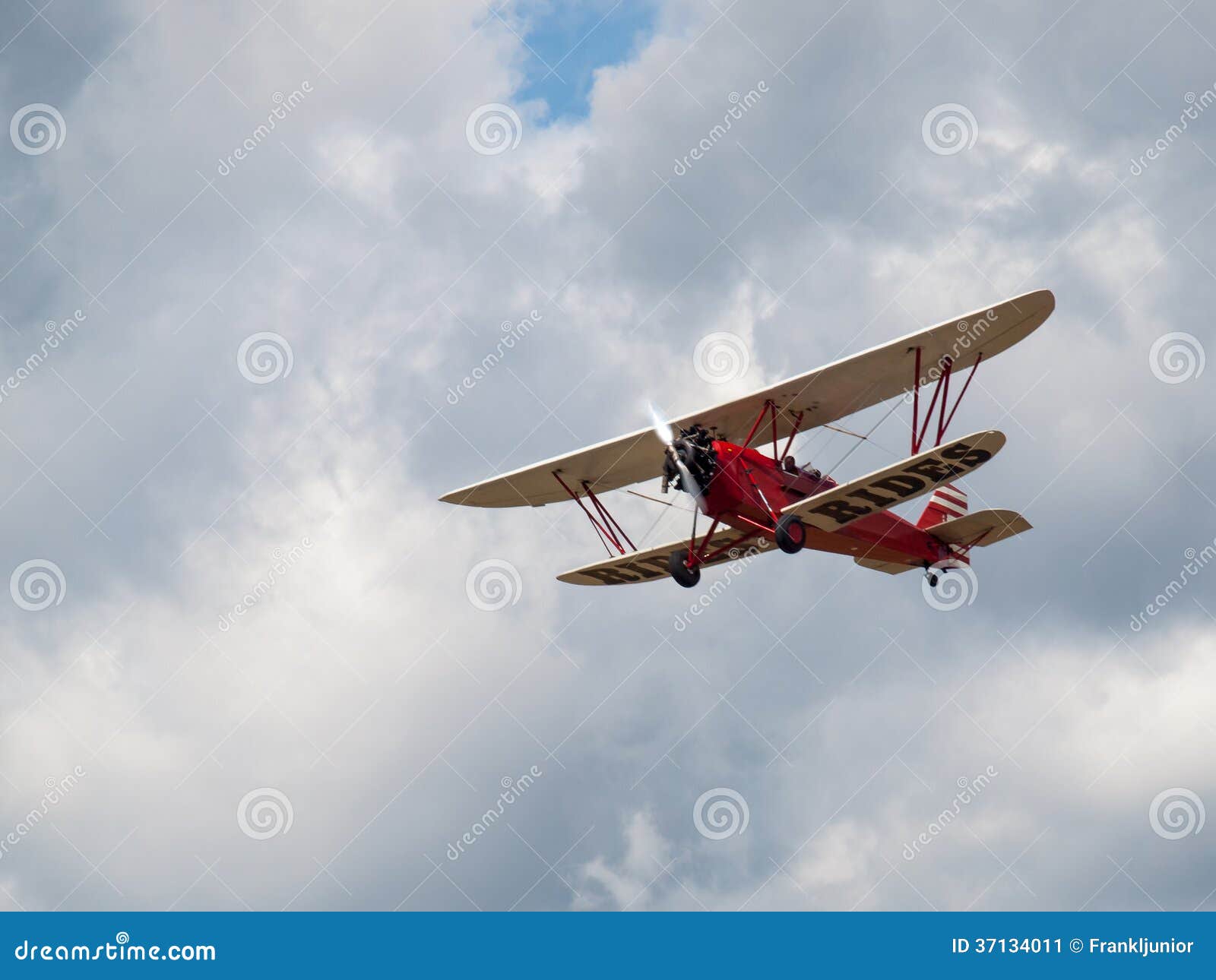 A Biplane in Flight stock image. Image of plane, engine - 37134011