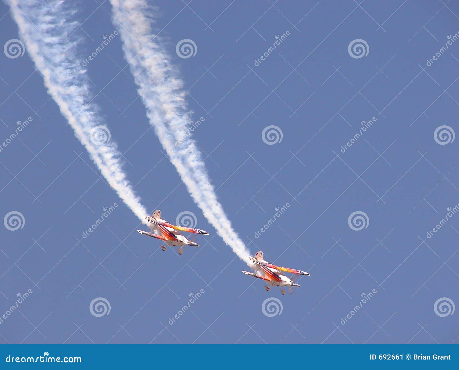 Biplane formation stock image. Image of airplane, risk - 692661