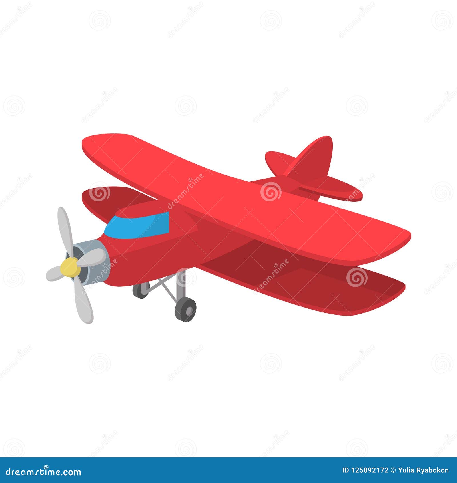 Biplane Icon, Cartoon Style Stock Illustration - Illustration of flight ...
