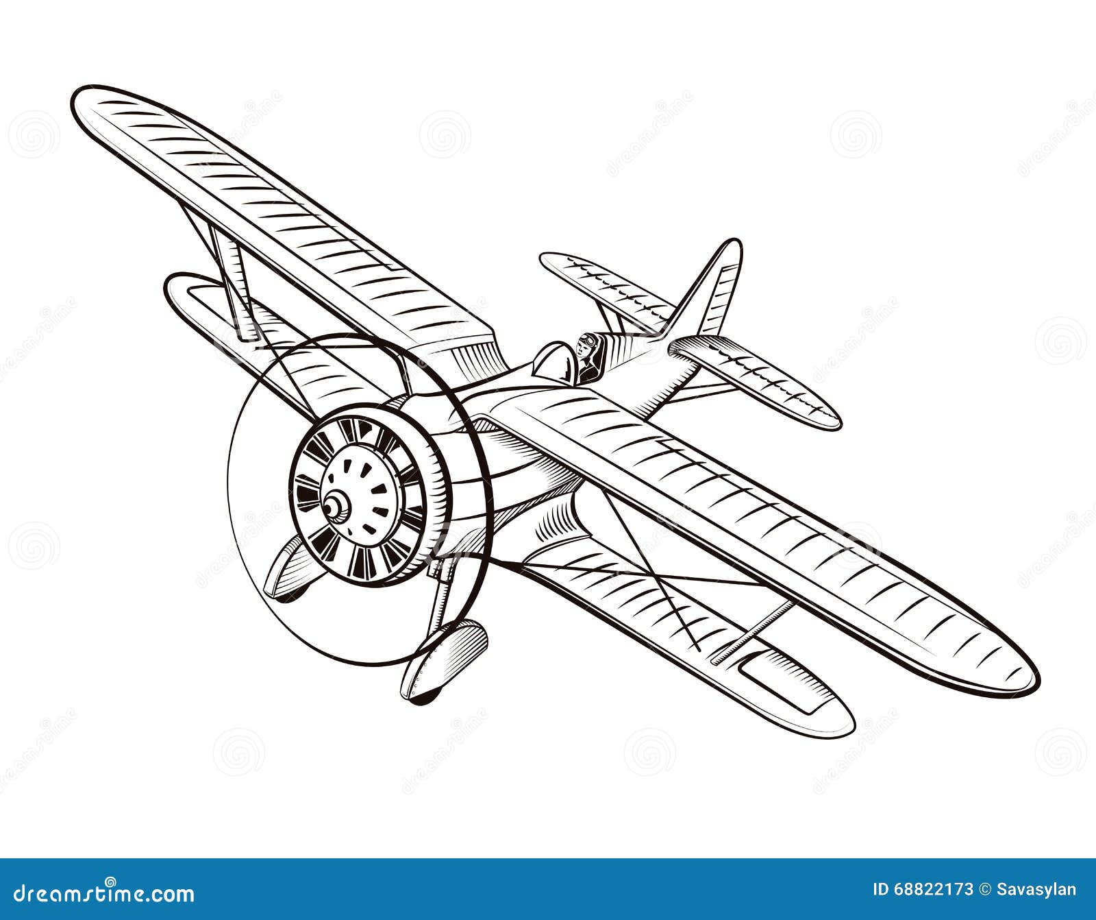 Biplane stock vector. Illustration of flight, military - 68822173