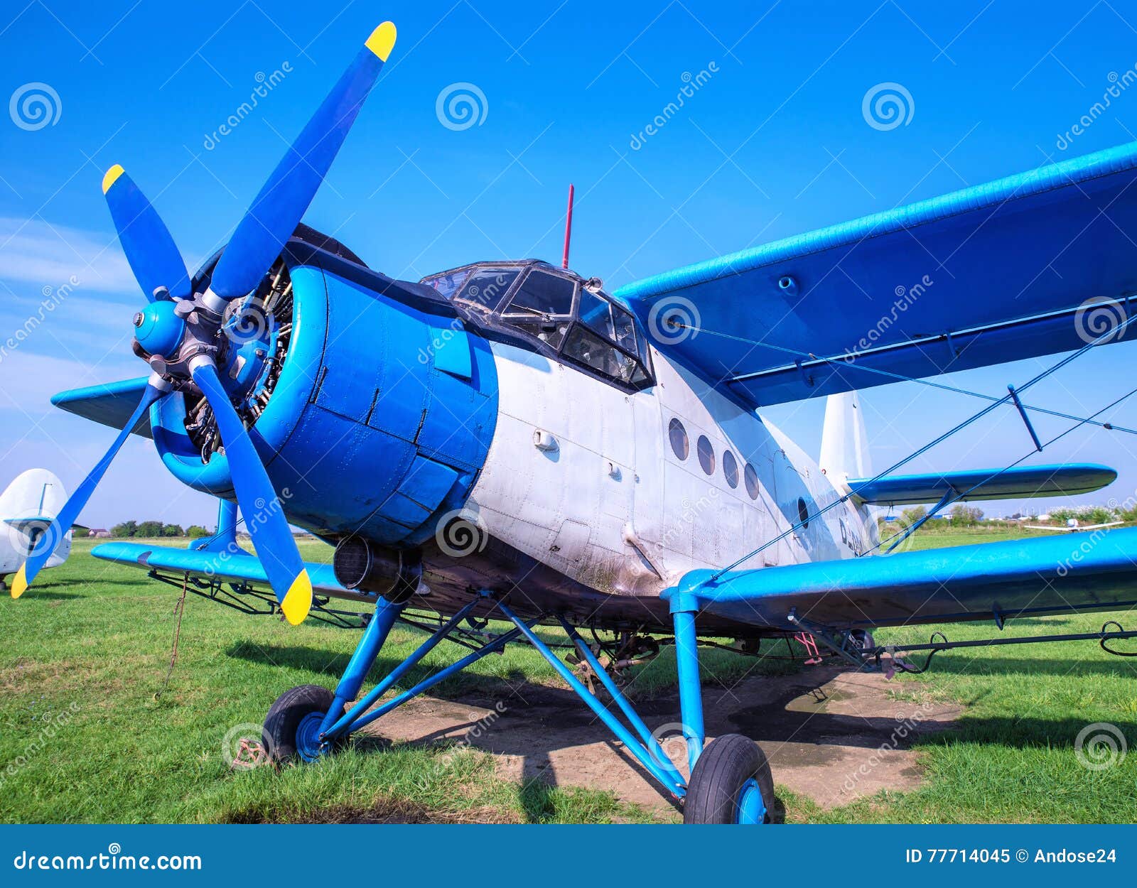 Biplane stock image. Image of plane, machinery, propeller - 77714045