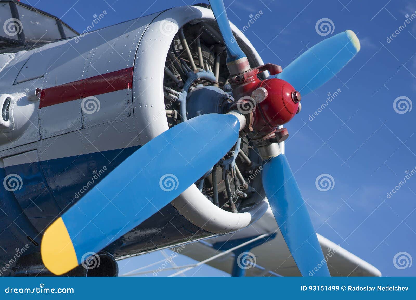 Biplane Propeller Close-up View Stock Image - Image of blue, machine ...