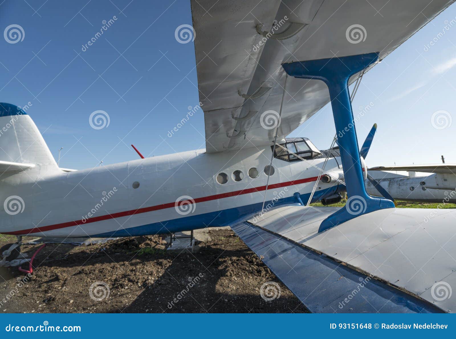 Biplane side wing view stock photo. Image of closeup - 93151648