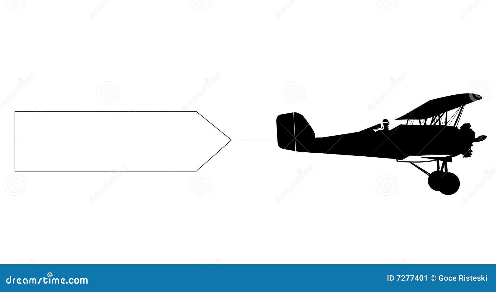 Biplane silhouette stock vector. Illustration of flight - 7277401