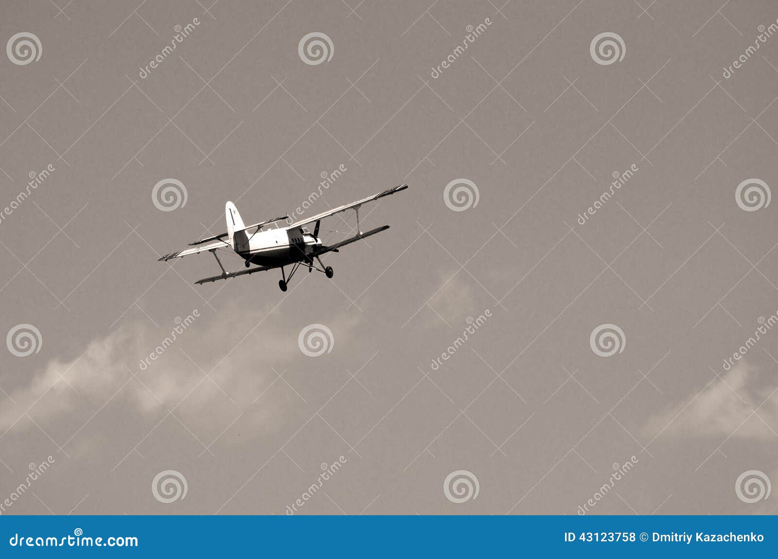 Biplane in sky stock photo. Image of commercial, retro - 43123758