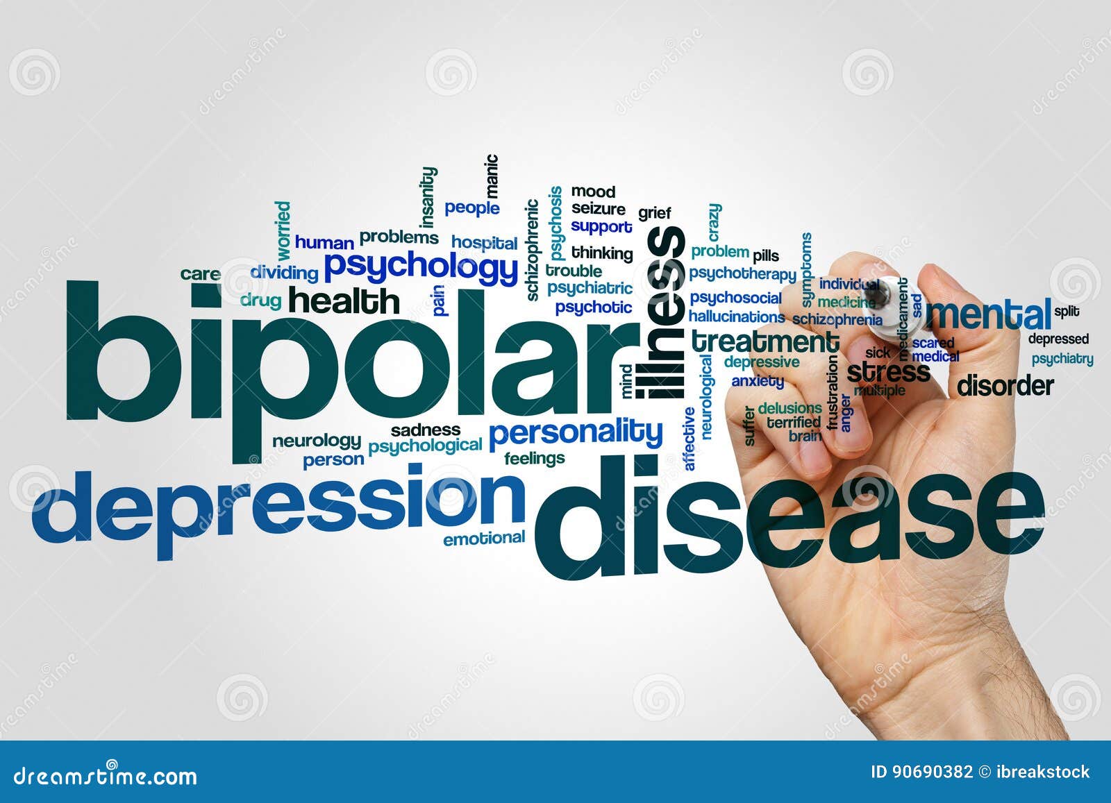 Bipolar Disease Word Cloud Concept on Grey Background Stock Photo ...