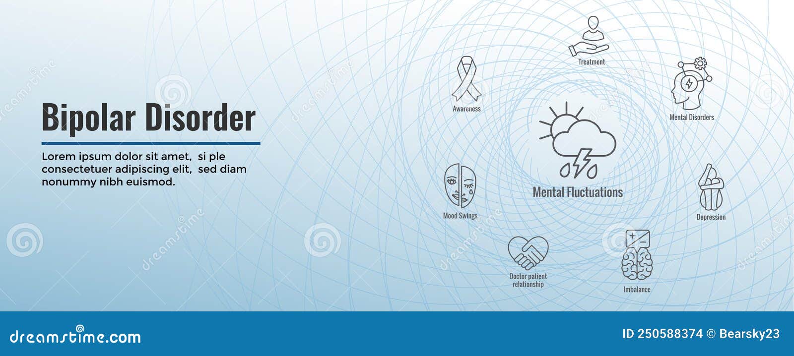 Bipolar Disorder or Depression BP Icon Set & Web Header Banner Stock ...