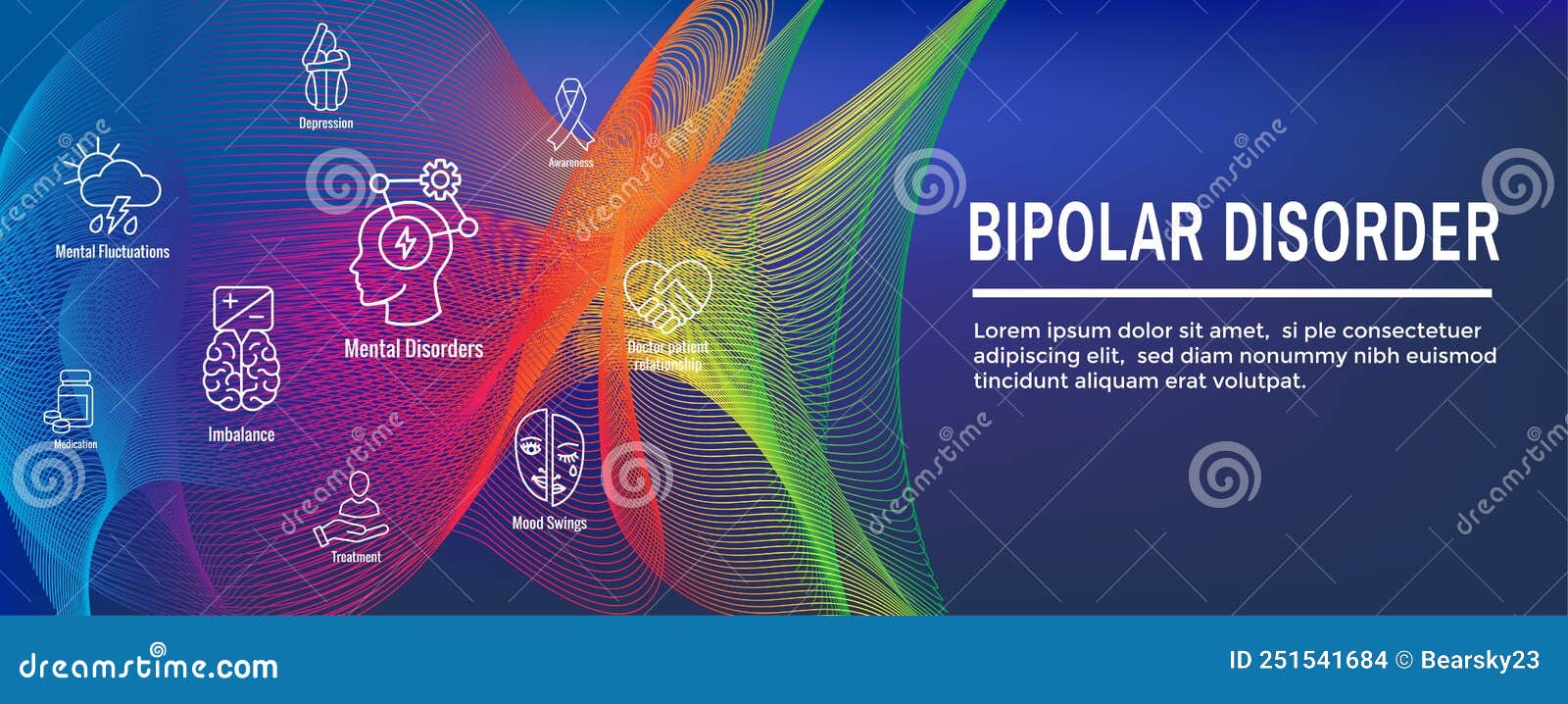 Bipolar Disorder or Depression BP Icon Set & Web Header Banner Stock ...