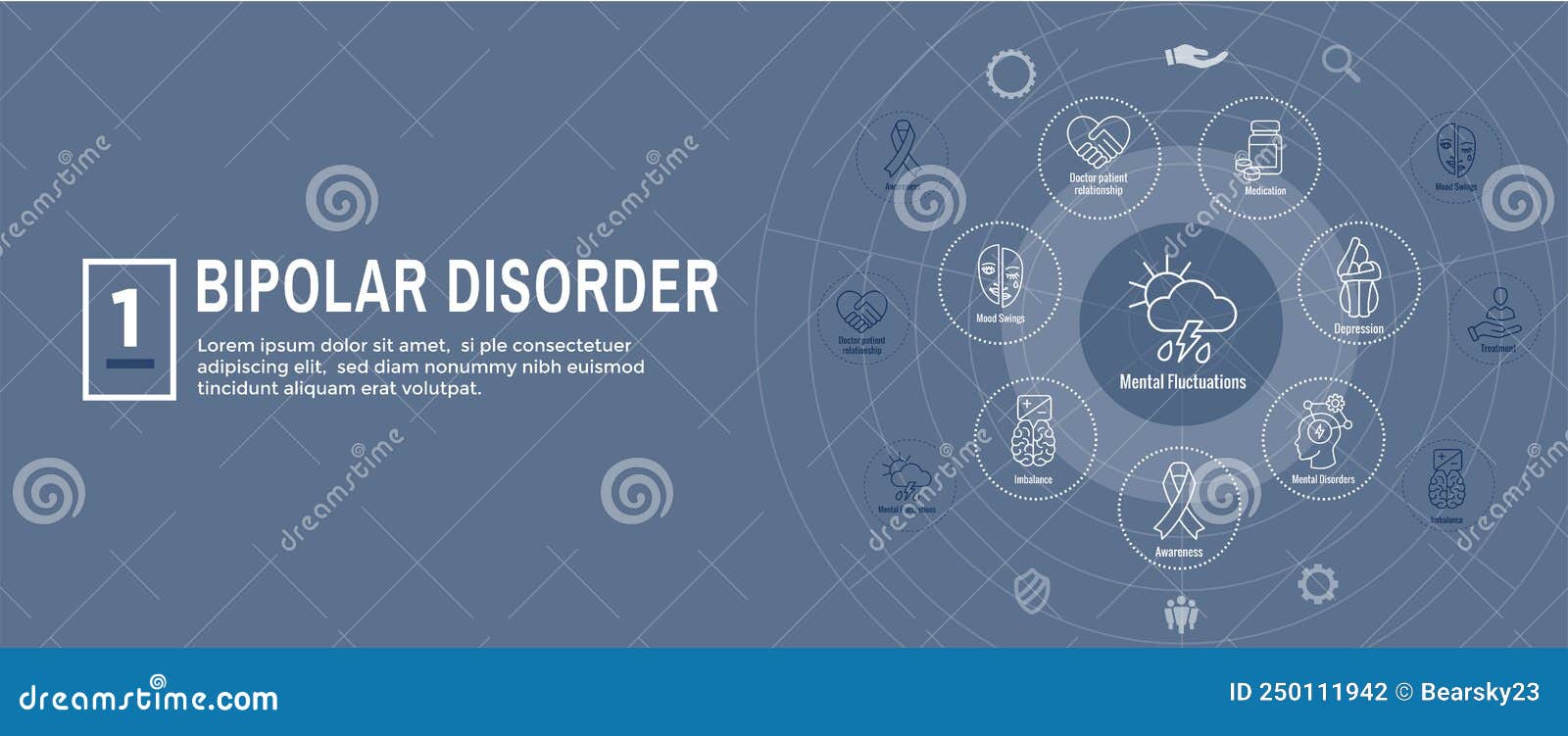 Bipolar Disorder or Depression BP Icon Set & Web Header Banner Stock ...