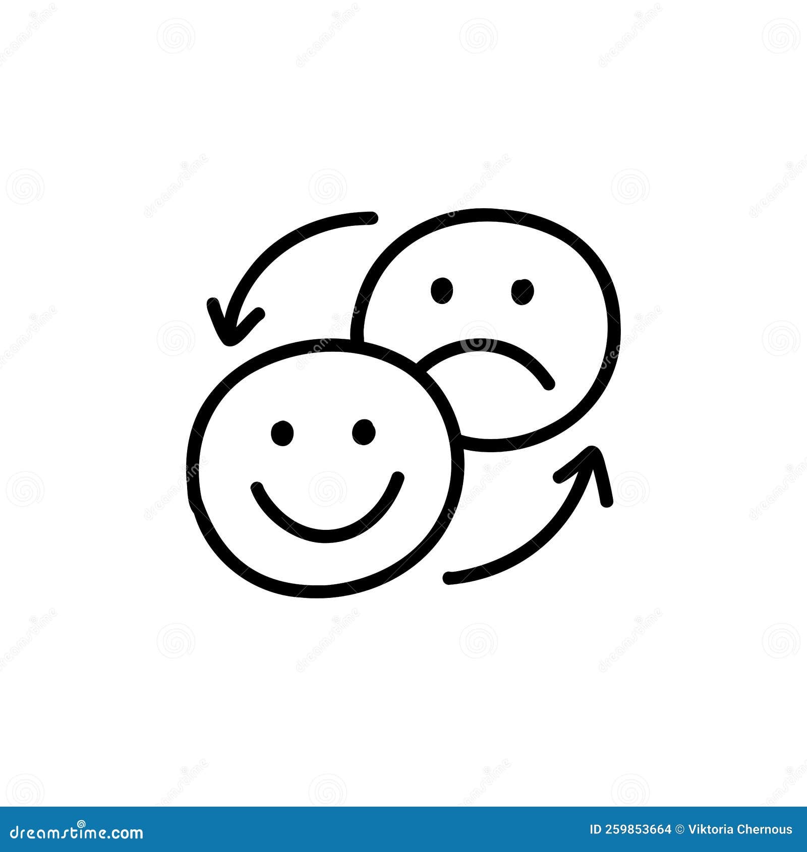 Bipolar Disorder Doodle Icon, Vector Color Line Illustration Stock ...