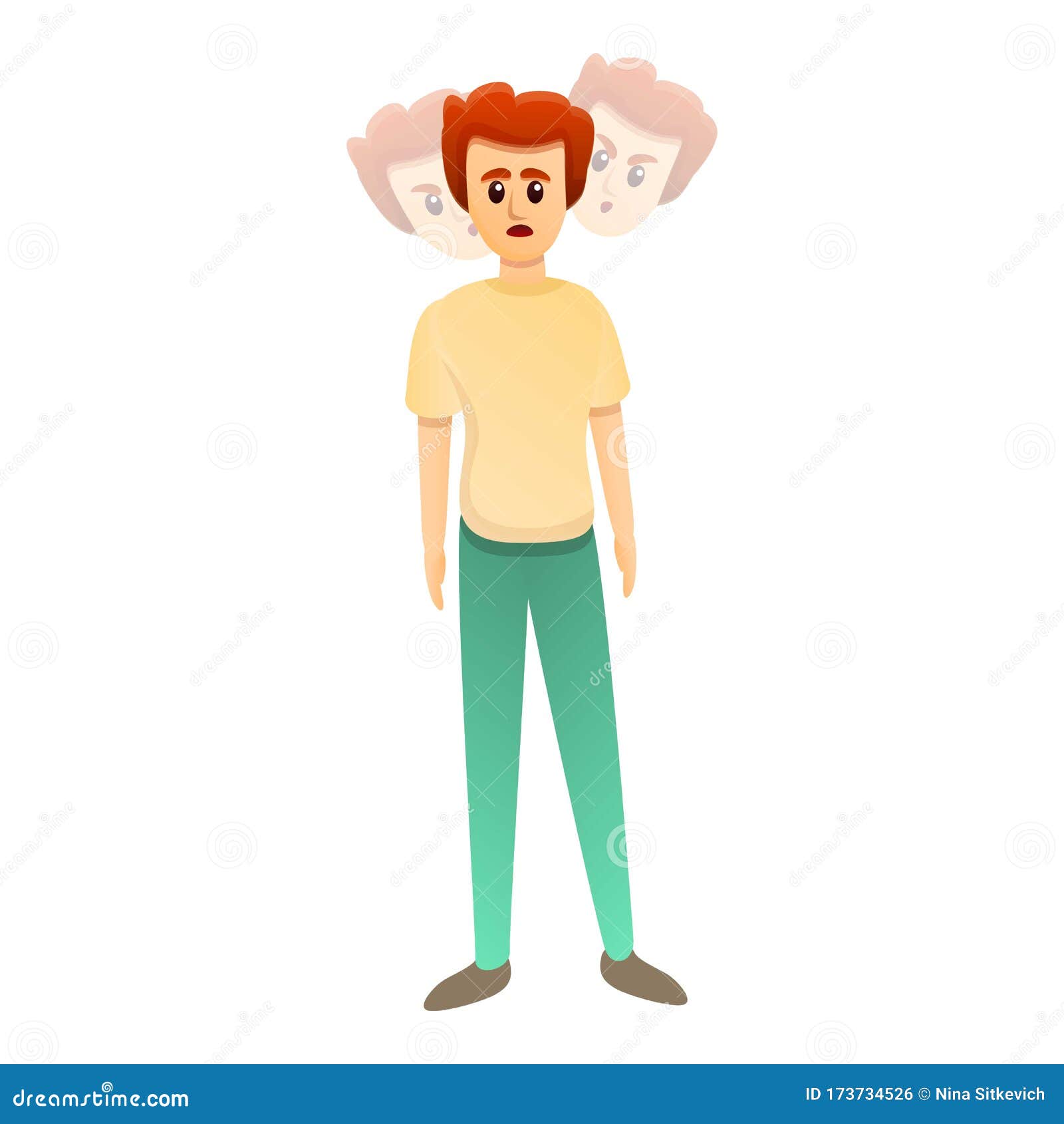 Bipolar Disorder Man Icon, Cartoon Style Stock Vector - Illustration of ...
