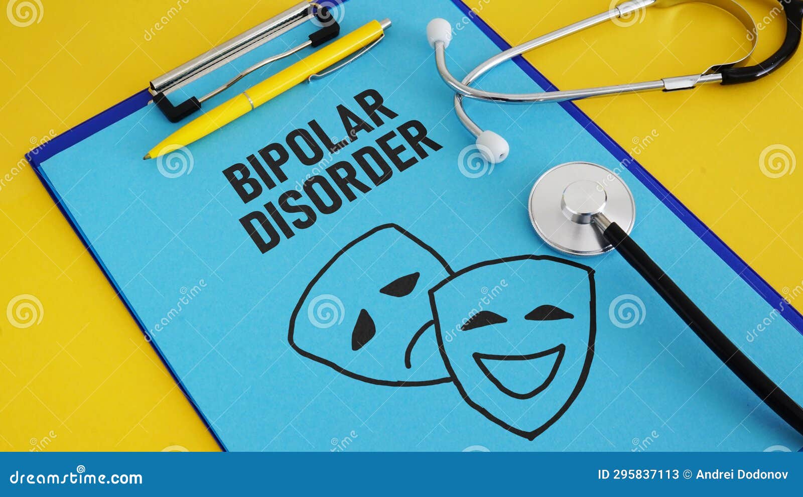 Bipolar Disorder is Shown Using the Text and Picture of Happy and Sad ...