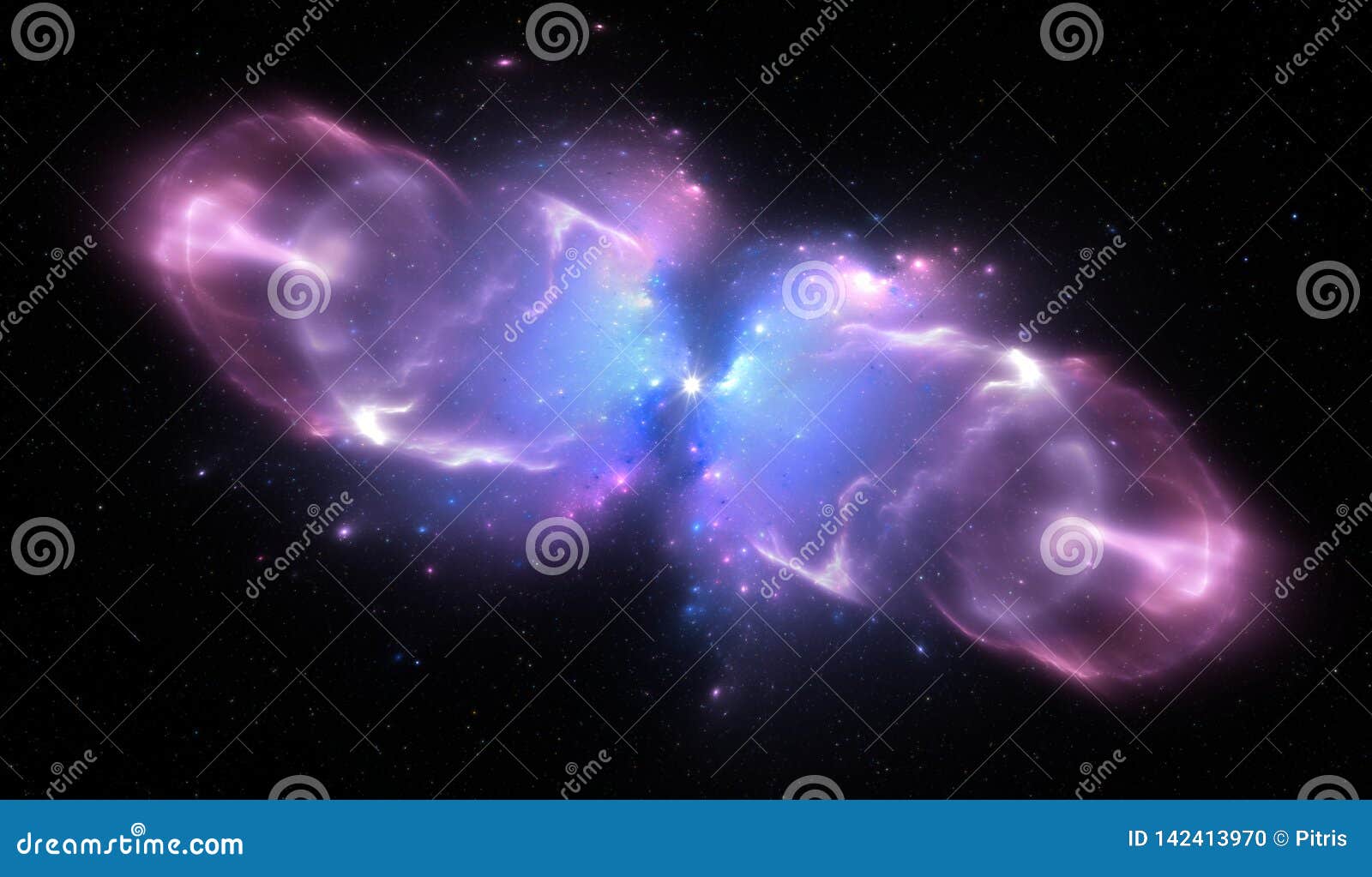 Planetary Nebula In Space. Cloud Of Ionized Gas, Collapse Of Star ...