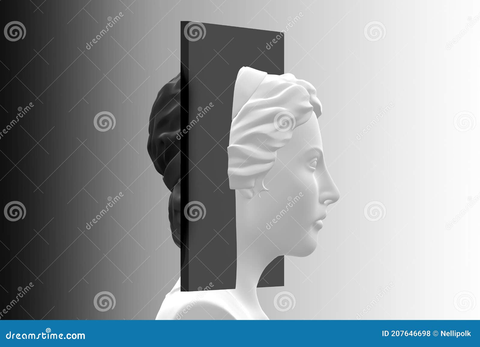 Bipolar split personality stock illustration. Illustration of depressed ...