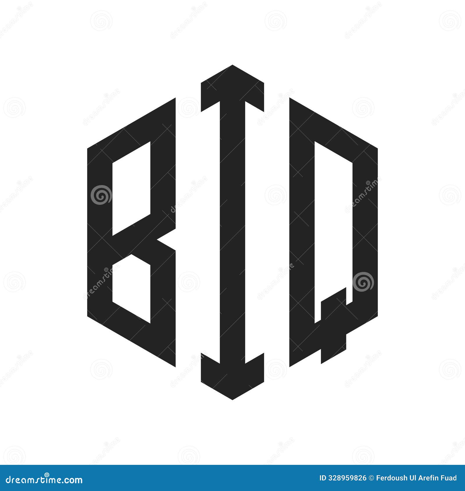 BIQ Logo Design. Initial Letter BIQ Monogram Logo Using Hexagon Shape ...