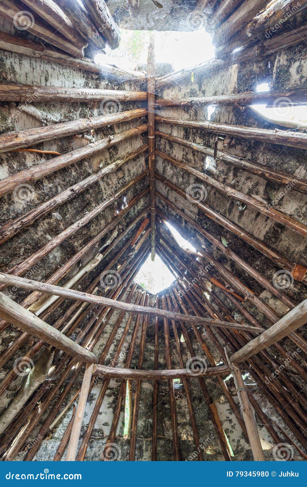 Birch bark hut stock photo. Image of small, structure - 79345980