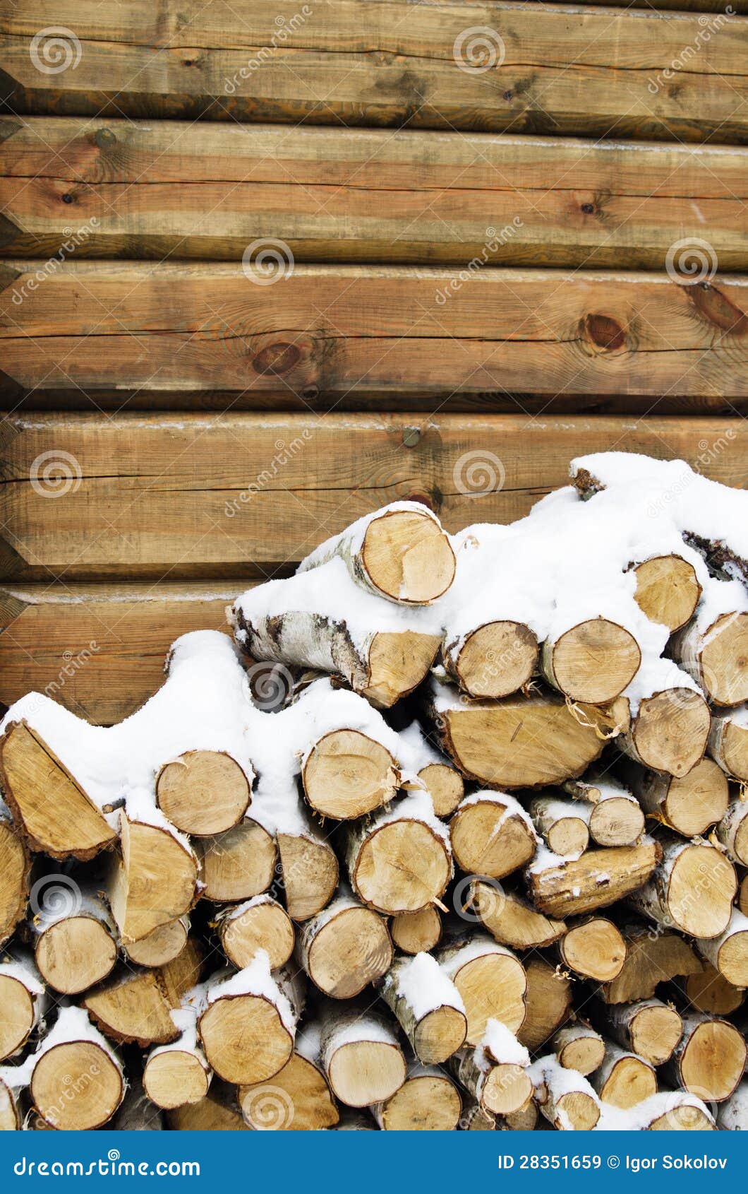 Birch Fire Wood at a Wall of the House Stock Image - Image of fire ...