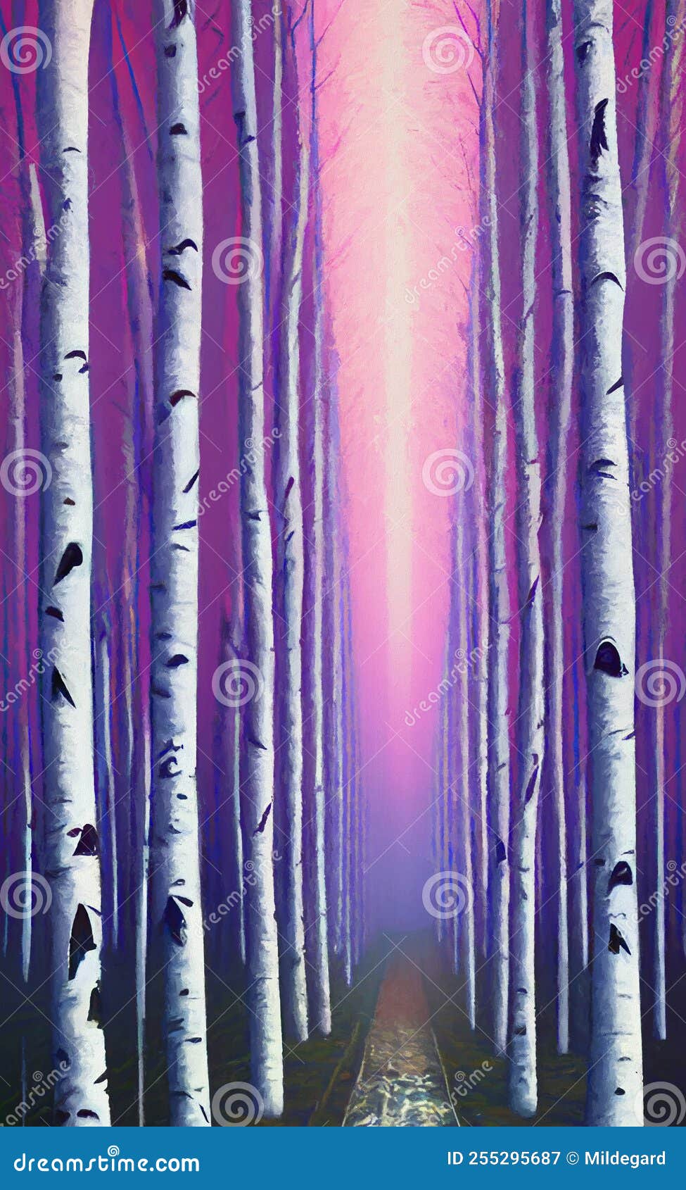 Birch Forest - Abstract Digital Art Stock Illustration - Illustration ...