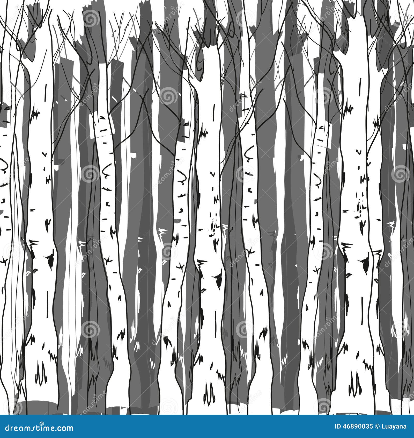 Birch Forest Pixel Art Seamless Pattern. National Russian Tree B ...