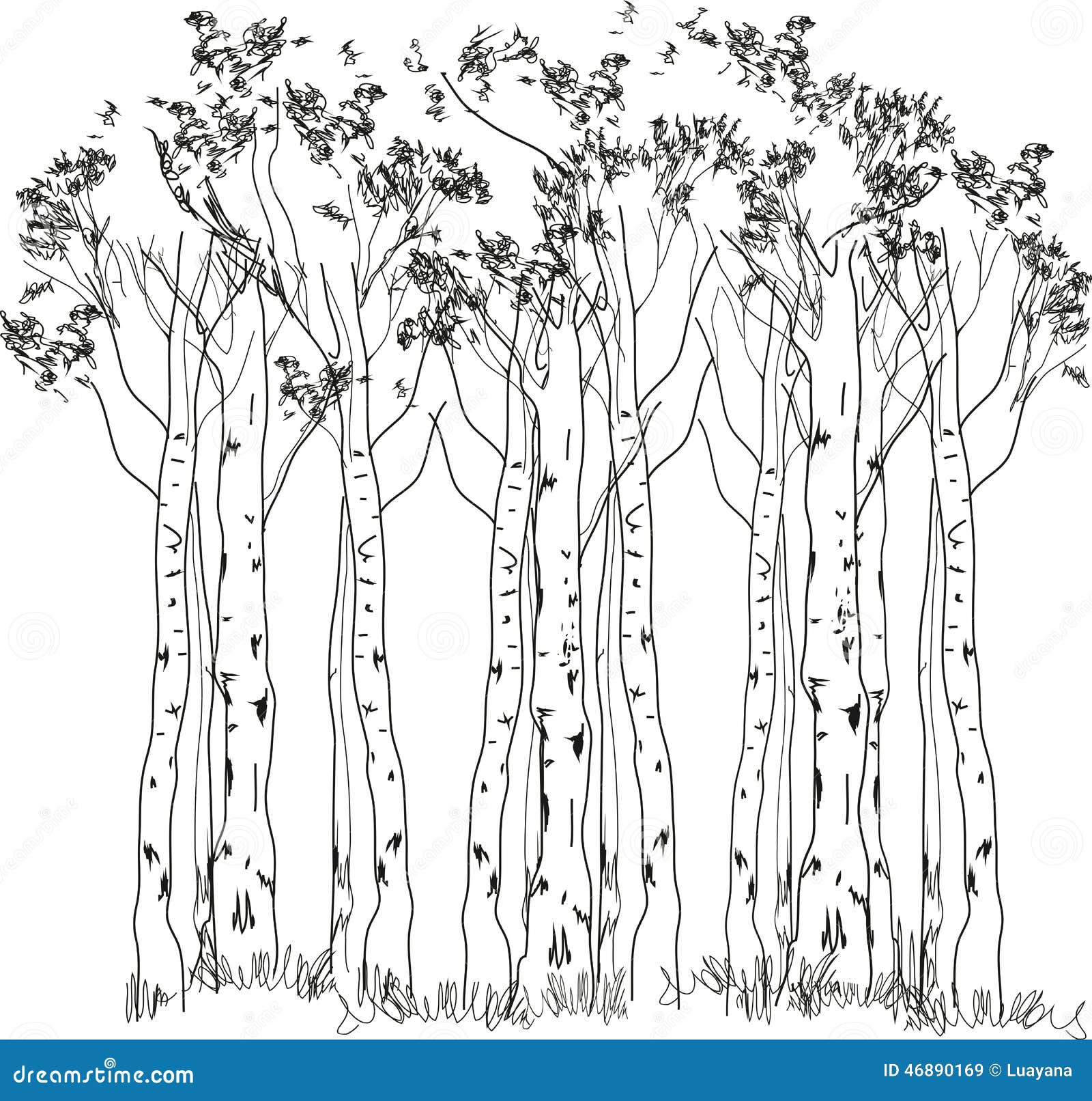 Birch Forest Pixel Art Seamless Pattern. National Russian Tree B ...