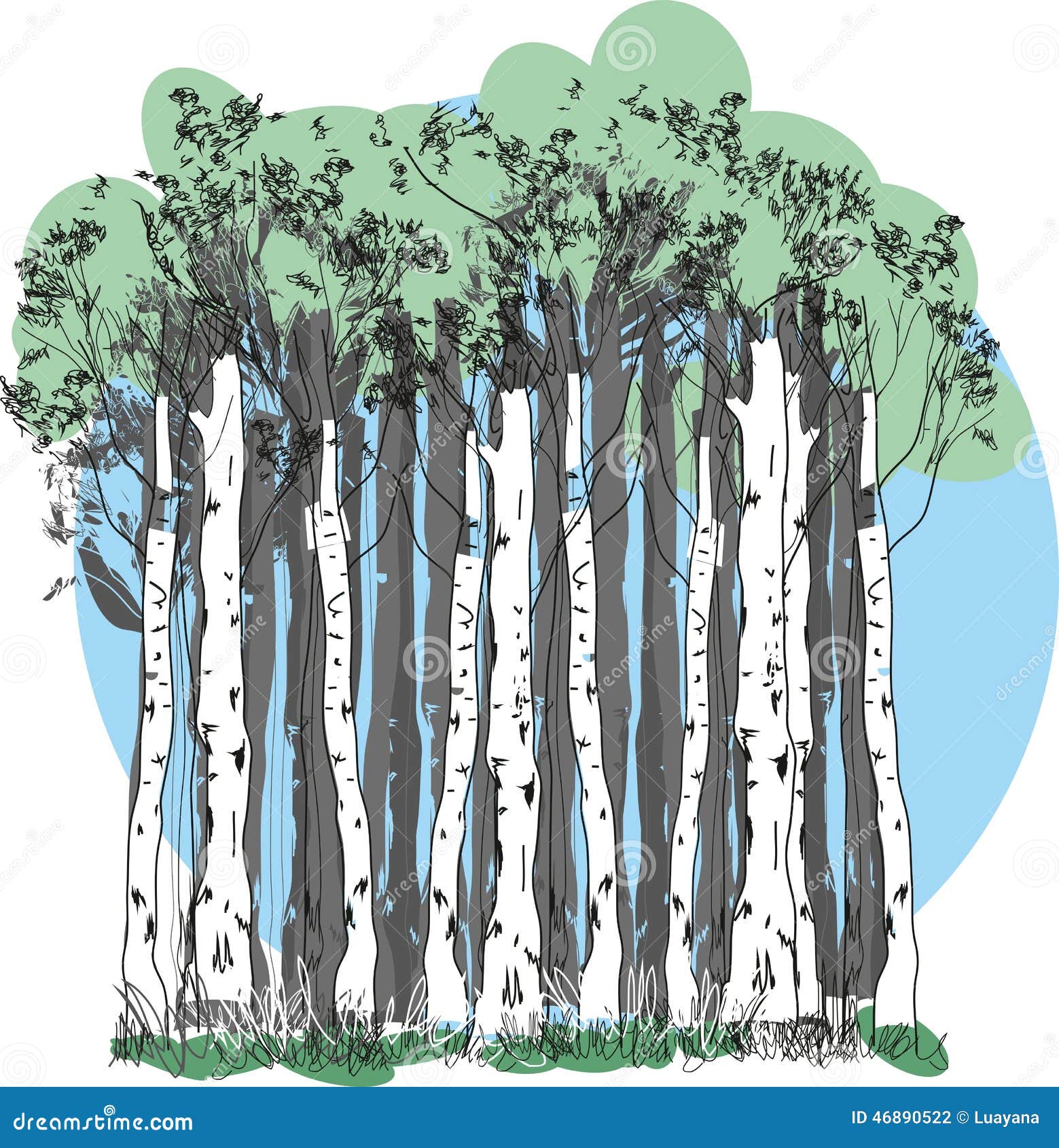 Birch Forest Pixel Art Seamless Pattern. National Russian Tree B ...