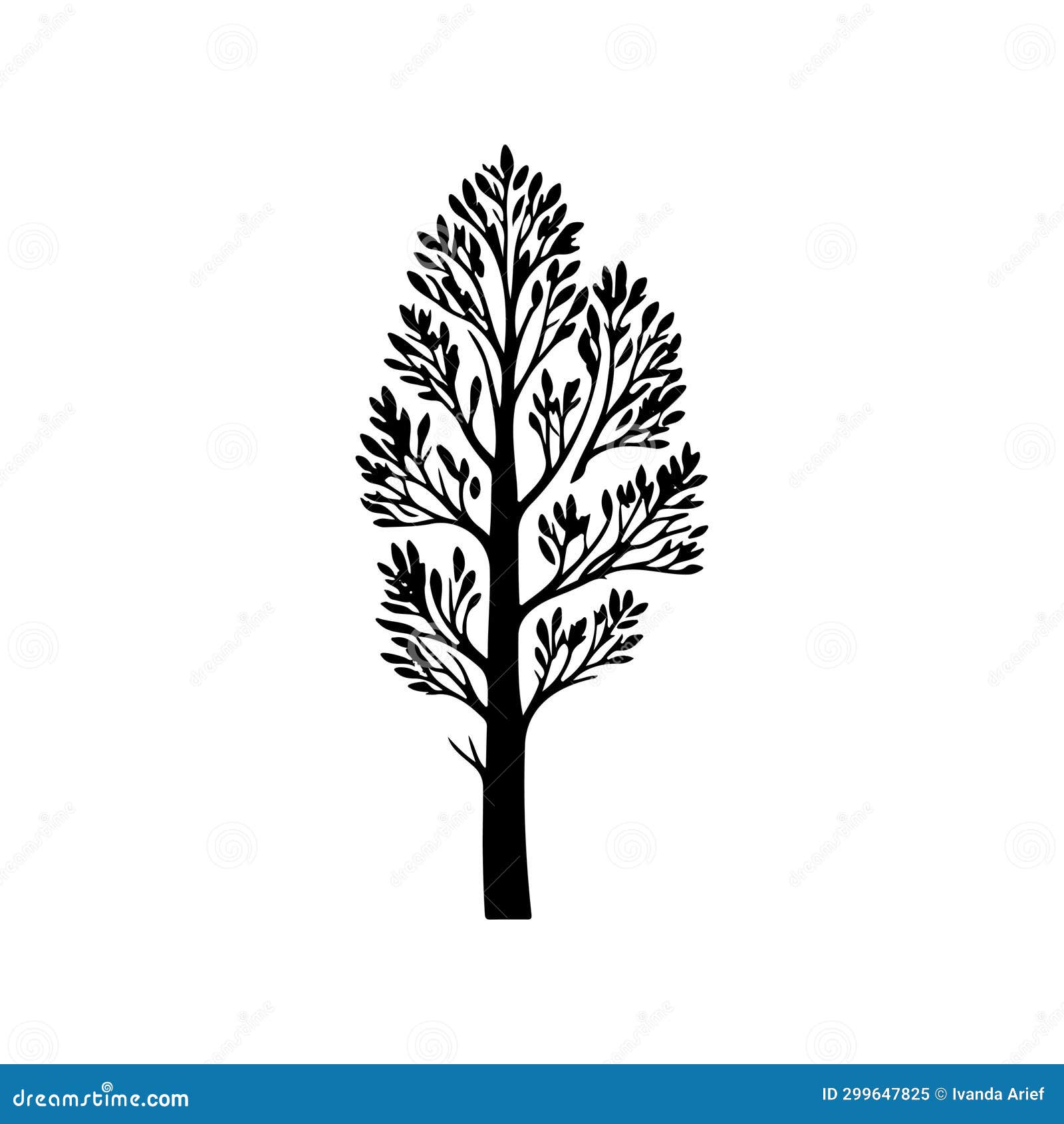 Birch Icon Hand Draw Black Colour Tree Logo Symbol Perfect Stock Vector ...