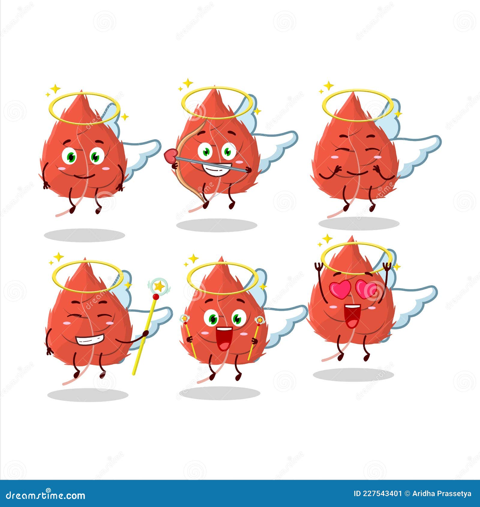 Birch Leaf Cartoon Designs As a Cute Angel Character Stock Illustration ...