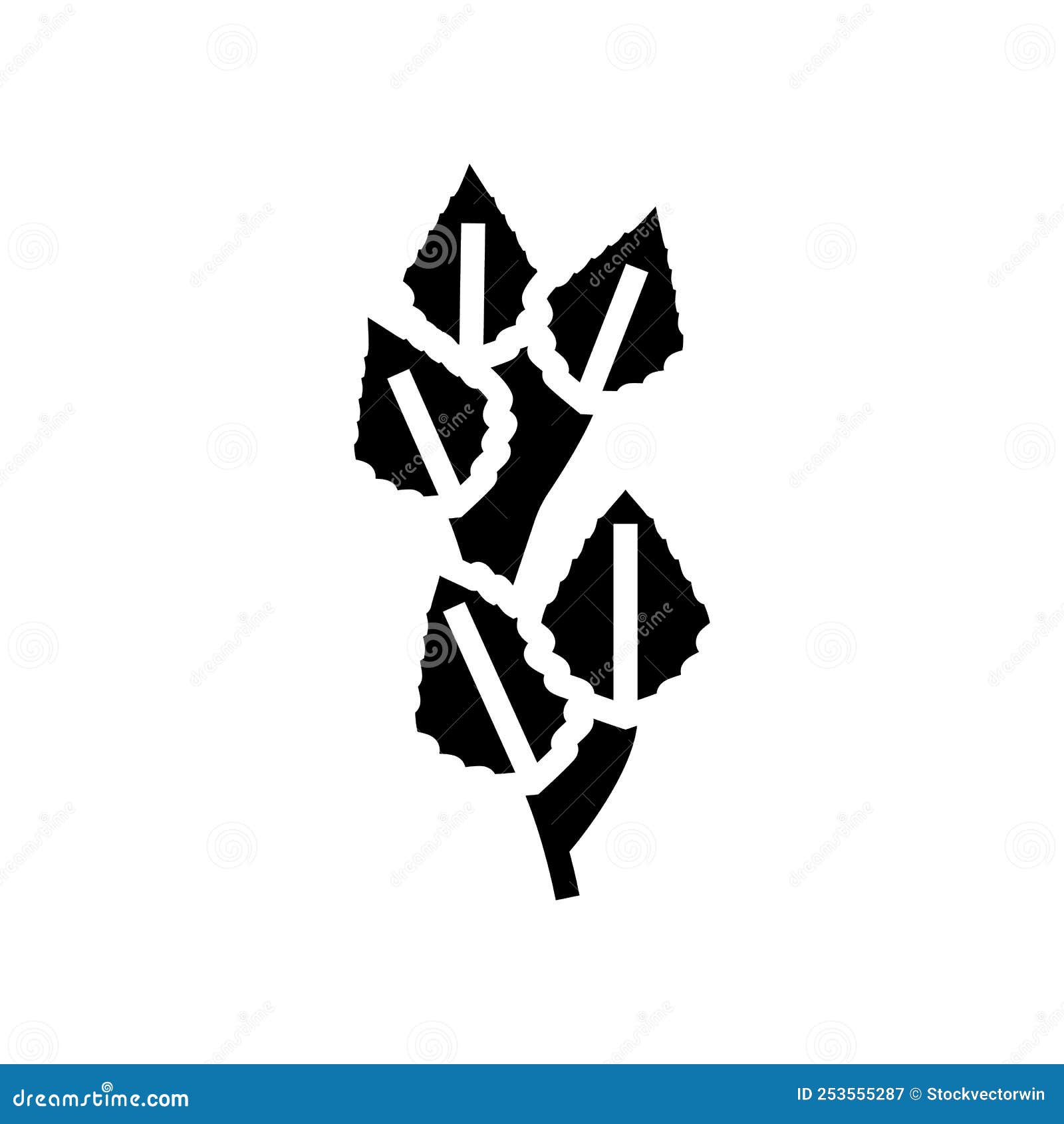 Birch Leaf Glyph Icon Vector Illustration Stock Vector - Illustration ...