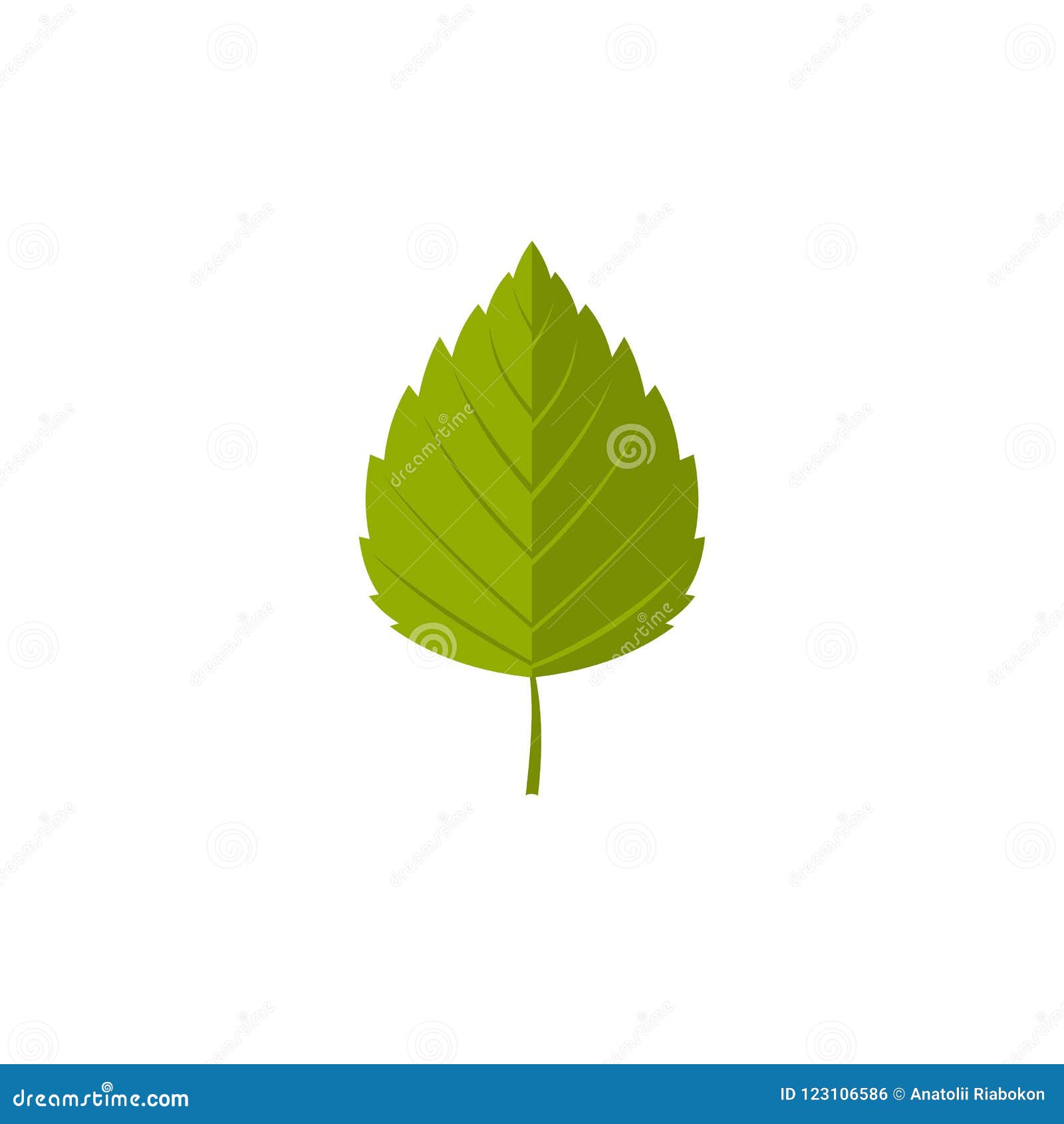 Birch Leaf Icon, Flat Style Stock Illustration - Illustration of ...
