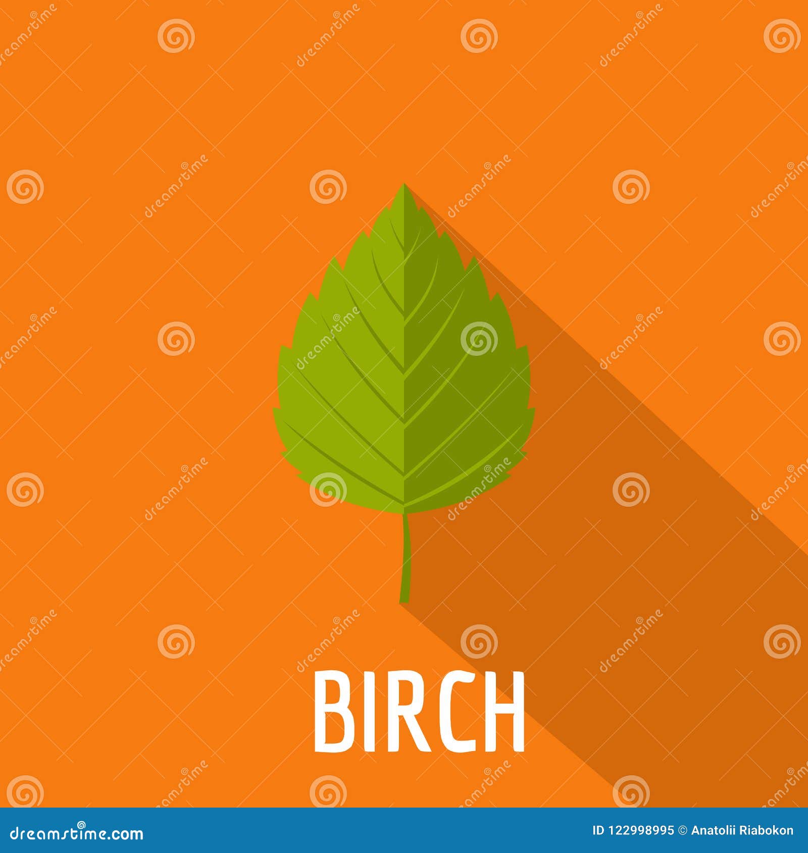 Birch Leaf Icon, Flat Style Stock Illustration - Illustration of botany ...