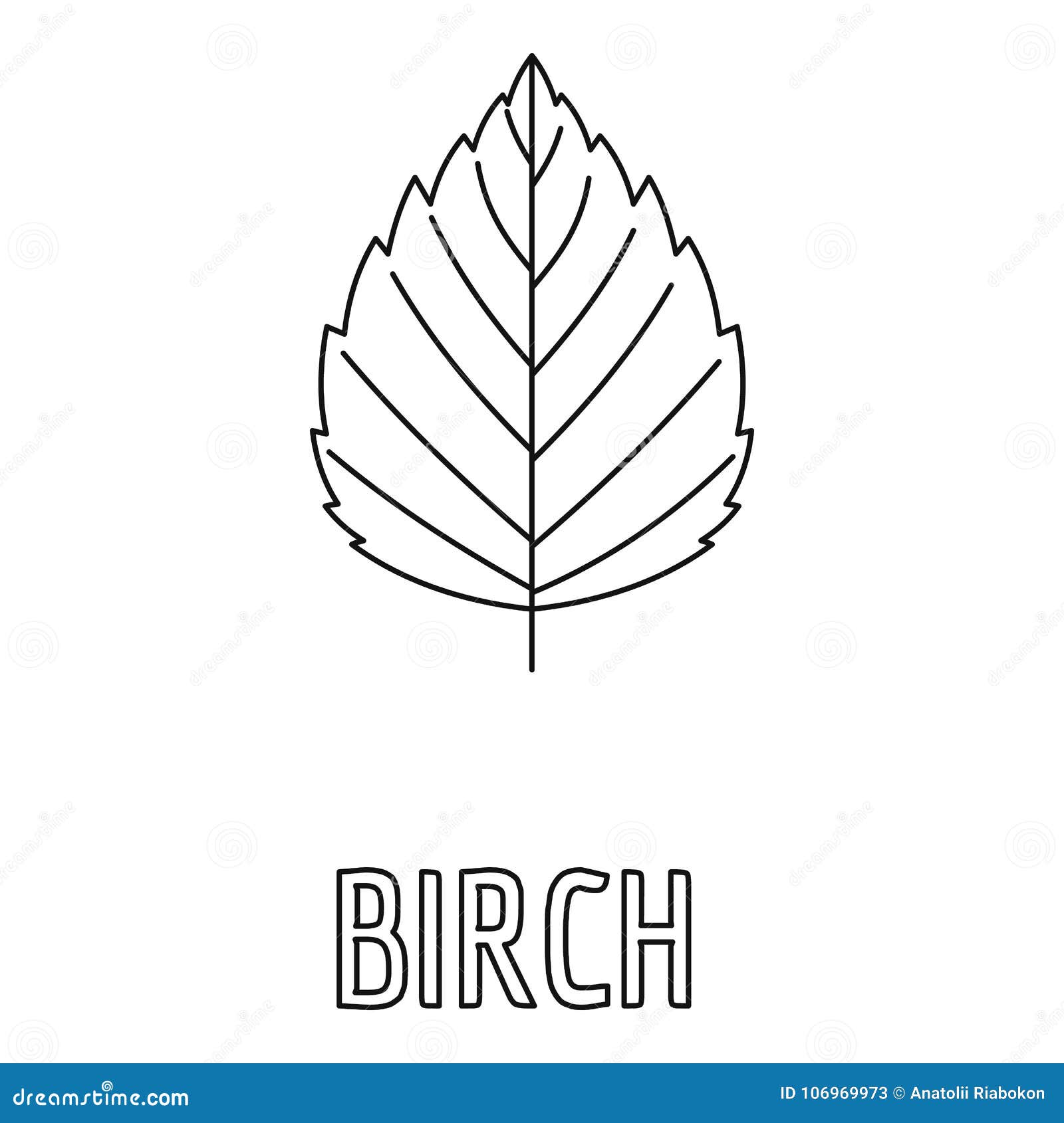 Birch Leaf Icon, Outline Style. Stock Vector - Illustration of foliage ... Birch Leaf Icon, Outline Style. Stock Vector - Illustration of foliage ...