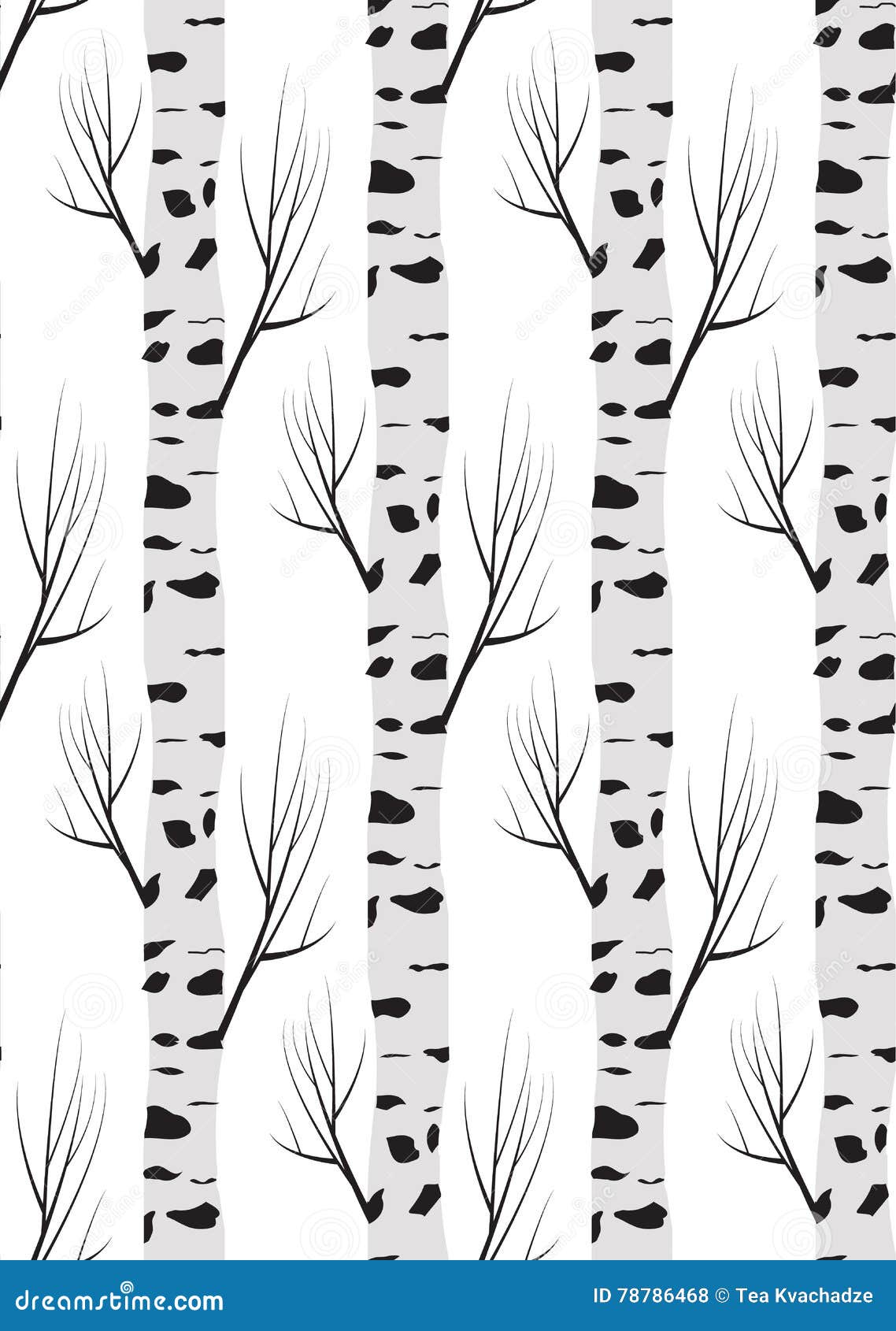 Birch Tree Autmn. Seamless Pattern Background Stock Vector ...