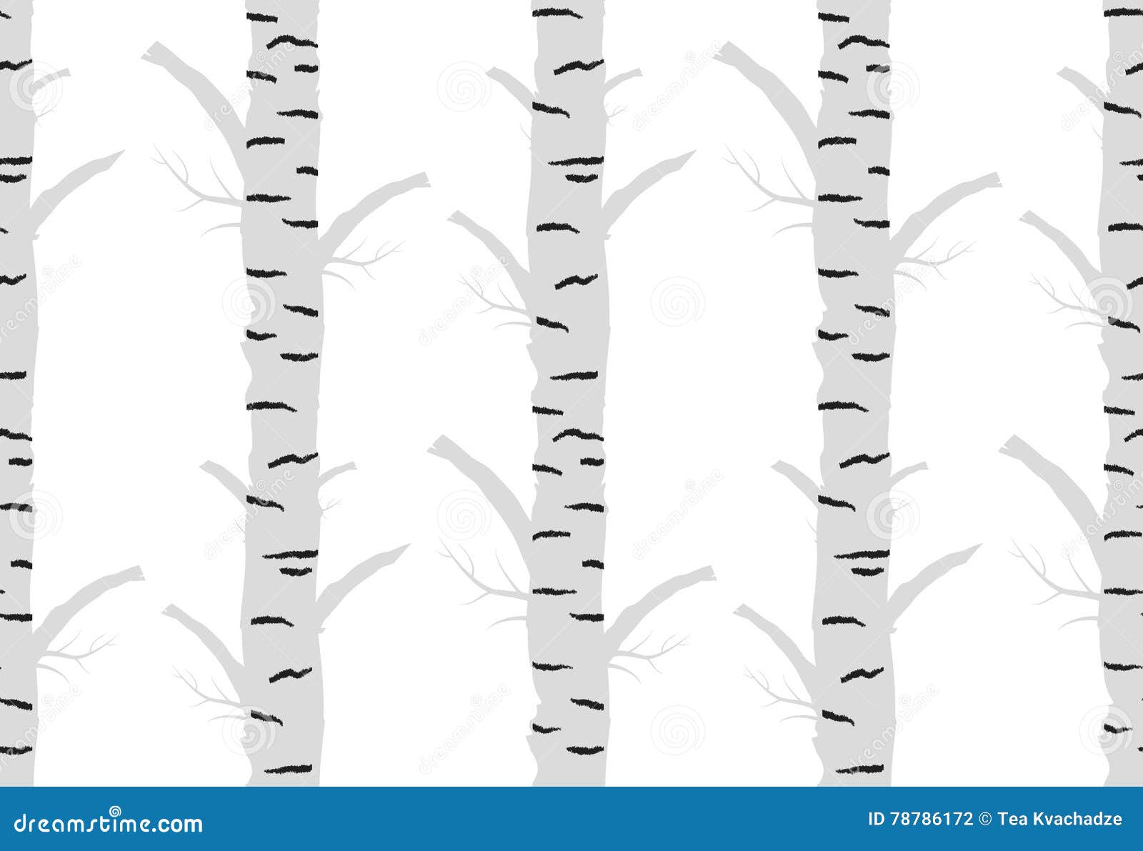 Birch Tree Autmn. Seamless Pattern Stock Vector - Illustration of ...