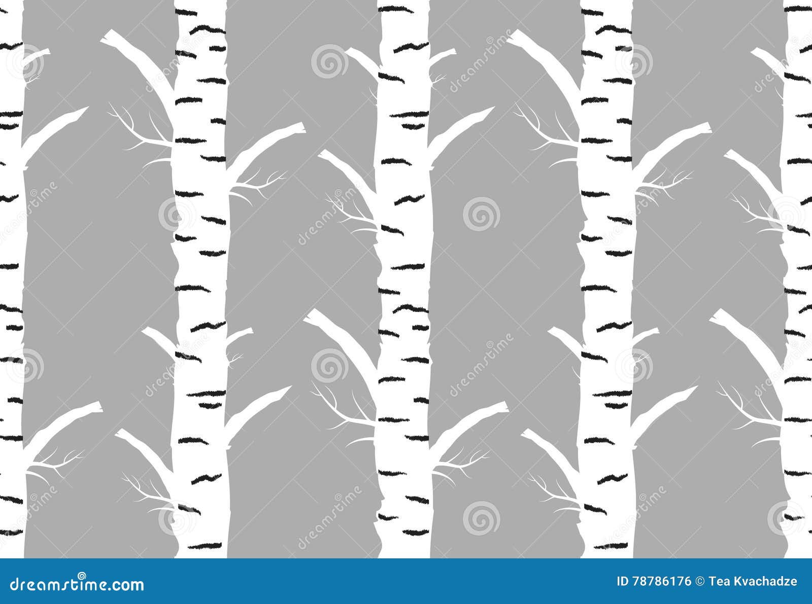 Birch Tree Autmn. Seamless Pattern Stock Vector - Illustration of bark ...