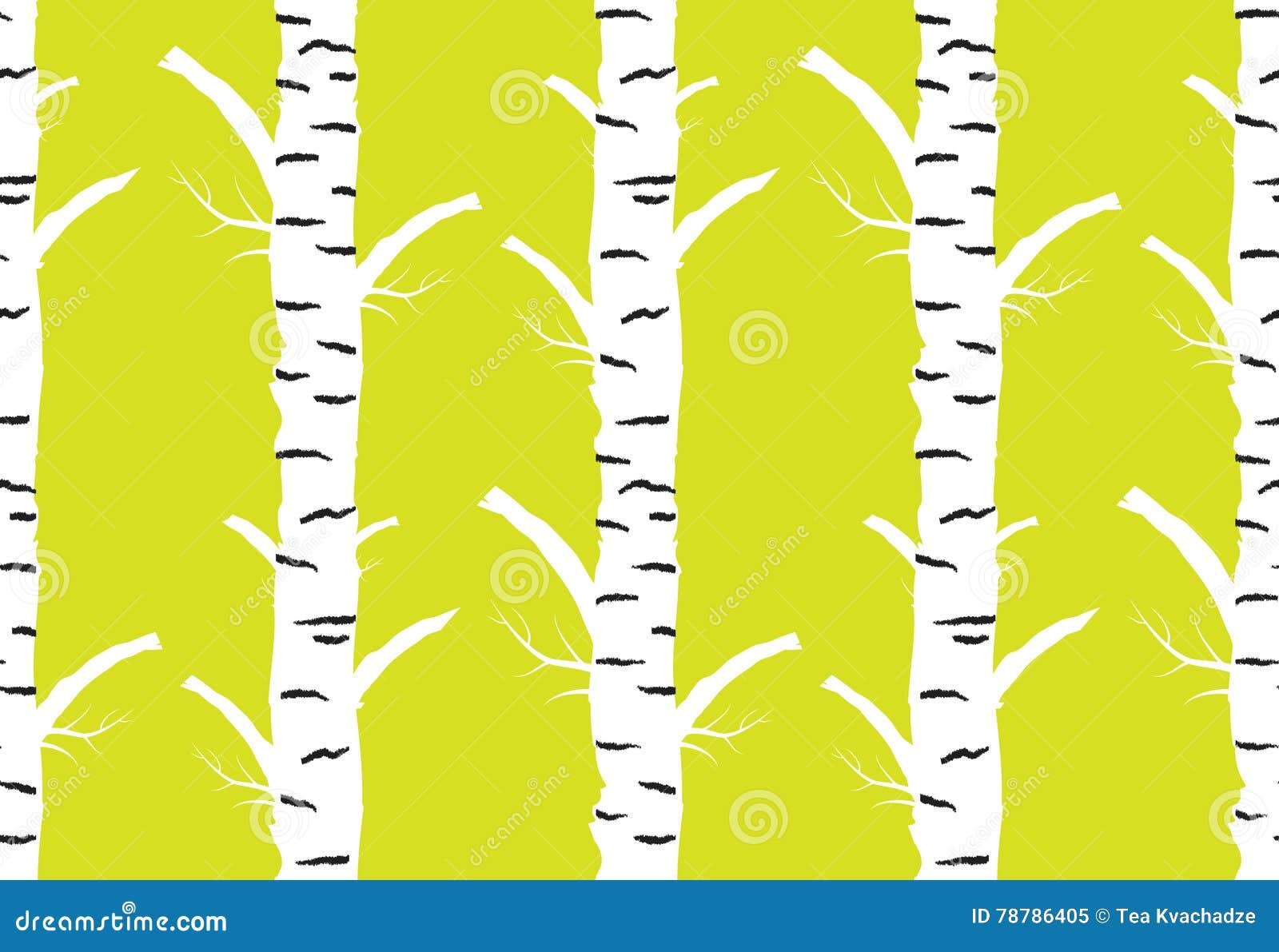 Birch Tree Autumn. Seamless Pattern Yellow Background Stock Vector ...