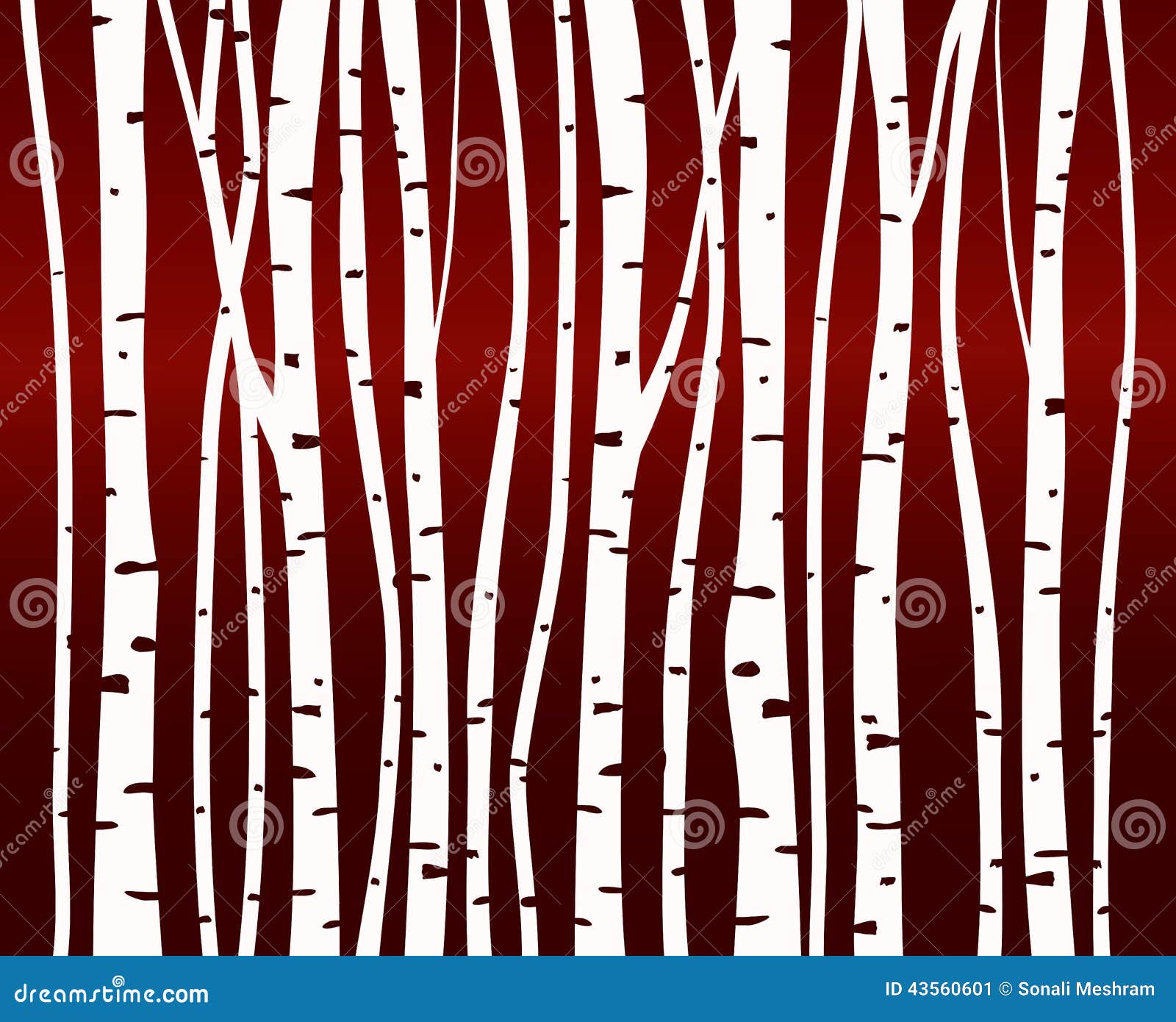 Birch tree forest pattern stock illustration. Image of golden - 43560601