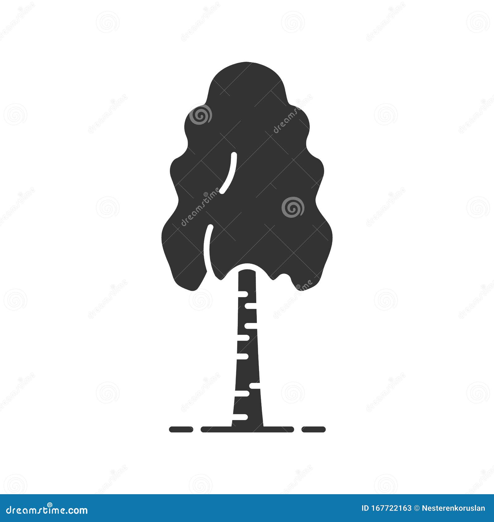 Birch tree glyph icon stock vector. Illustration of isolated - 167722163